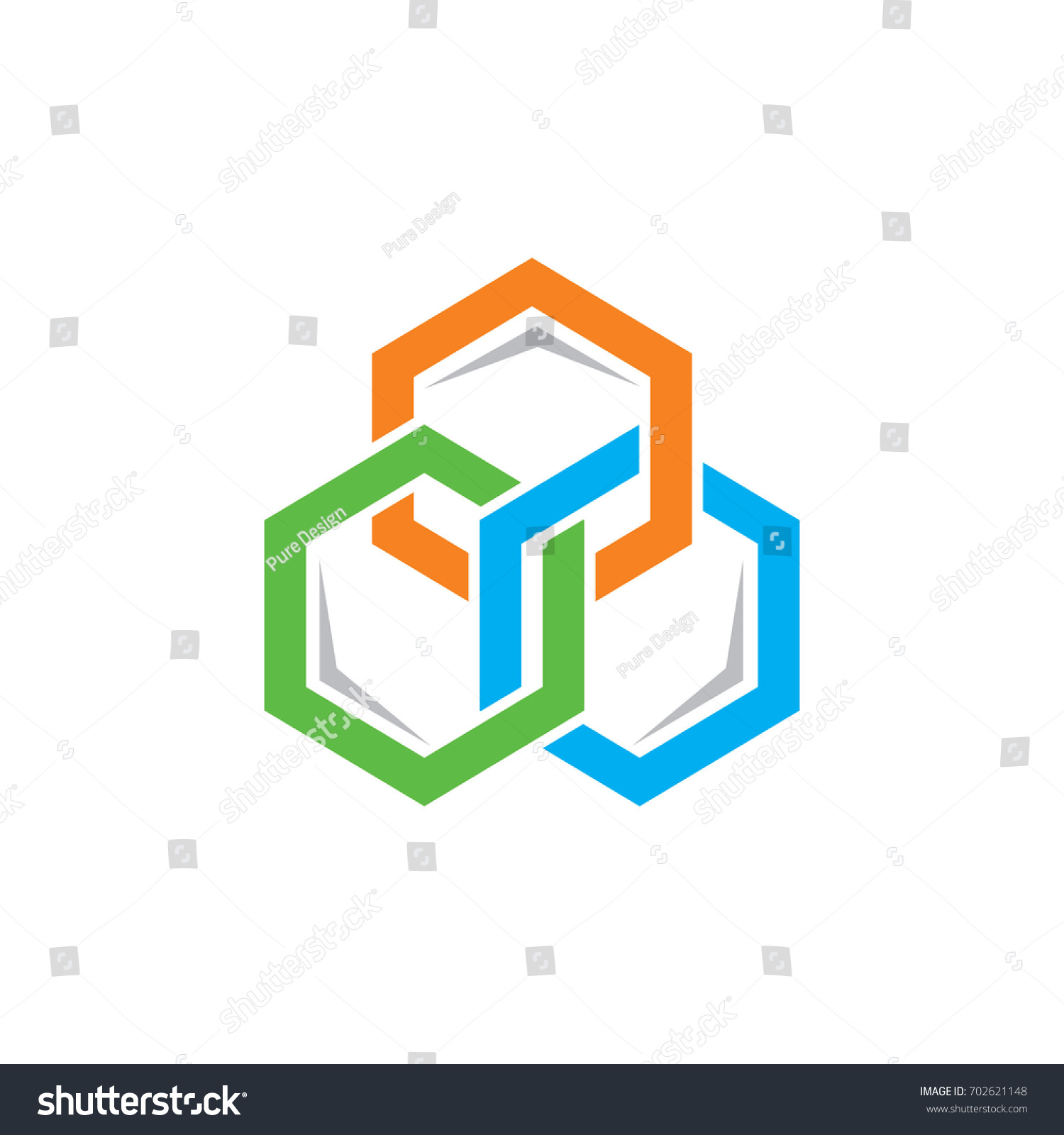 Abstract Hexagonal Logo Stock Vector (Royalty Free) 702621148 ...