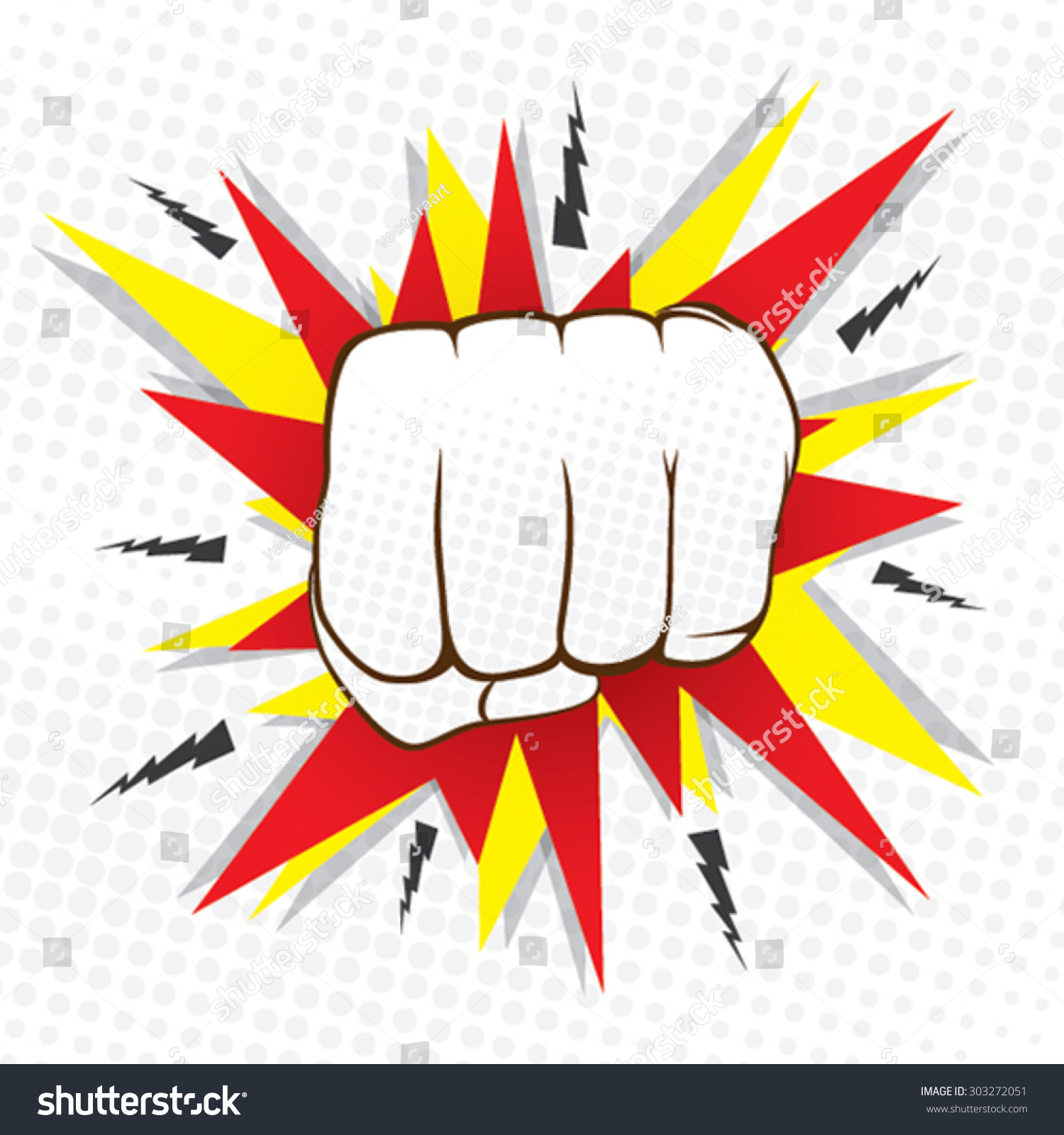 Abstract Hit Hand Punch Design Vector Vectores En Stock 303272051 ...