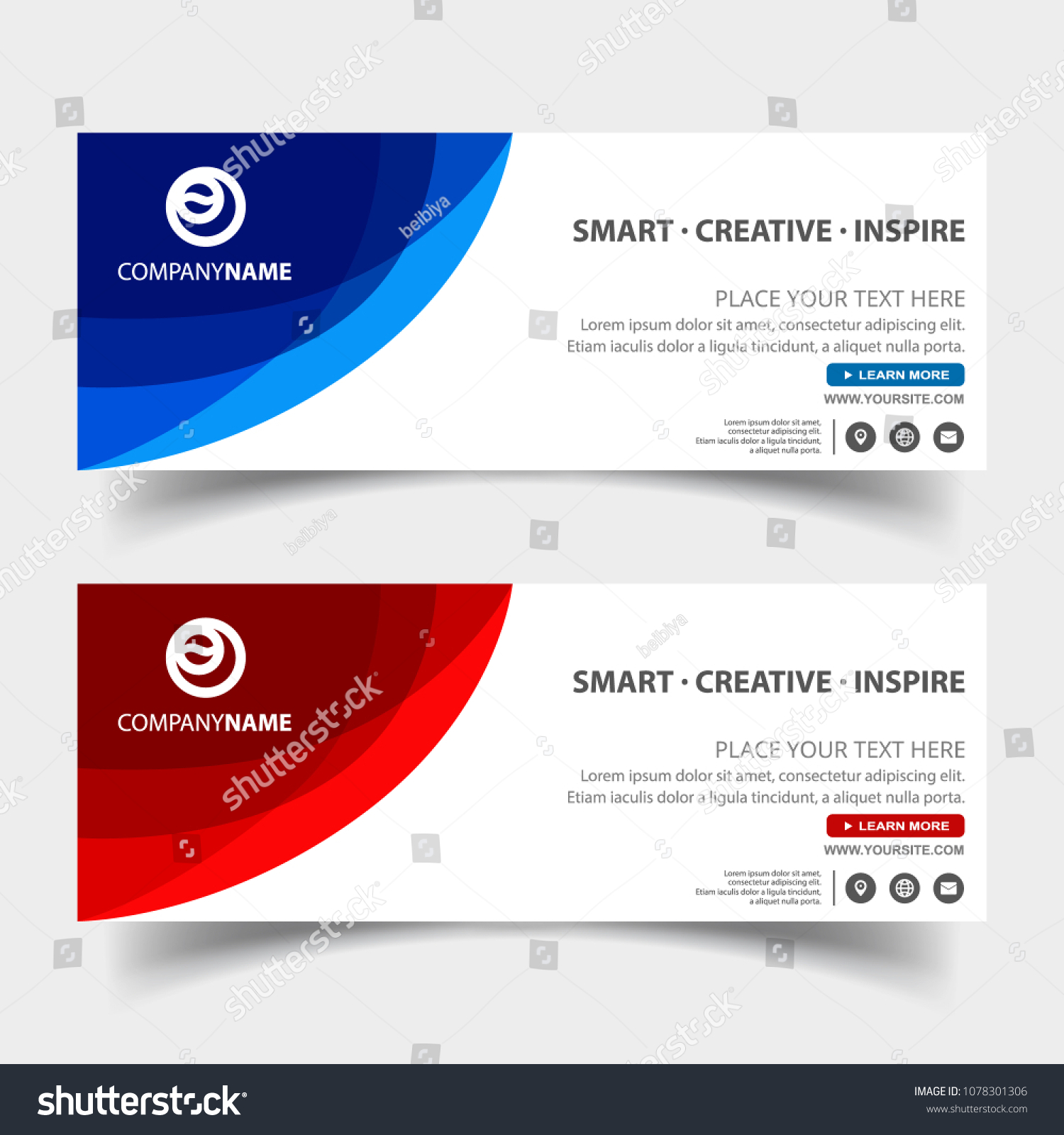Abstract Horizontal Header Banner Background Template Stock Vector ...