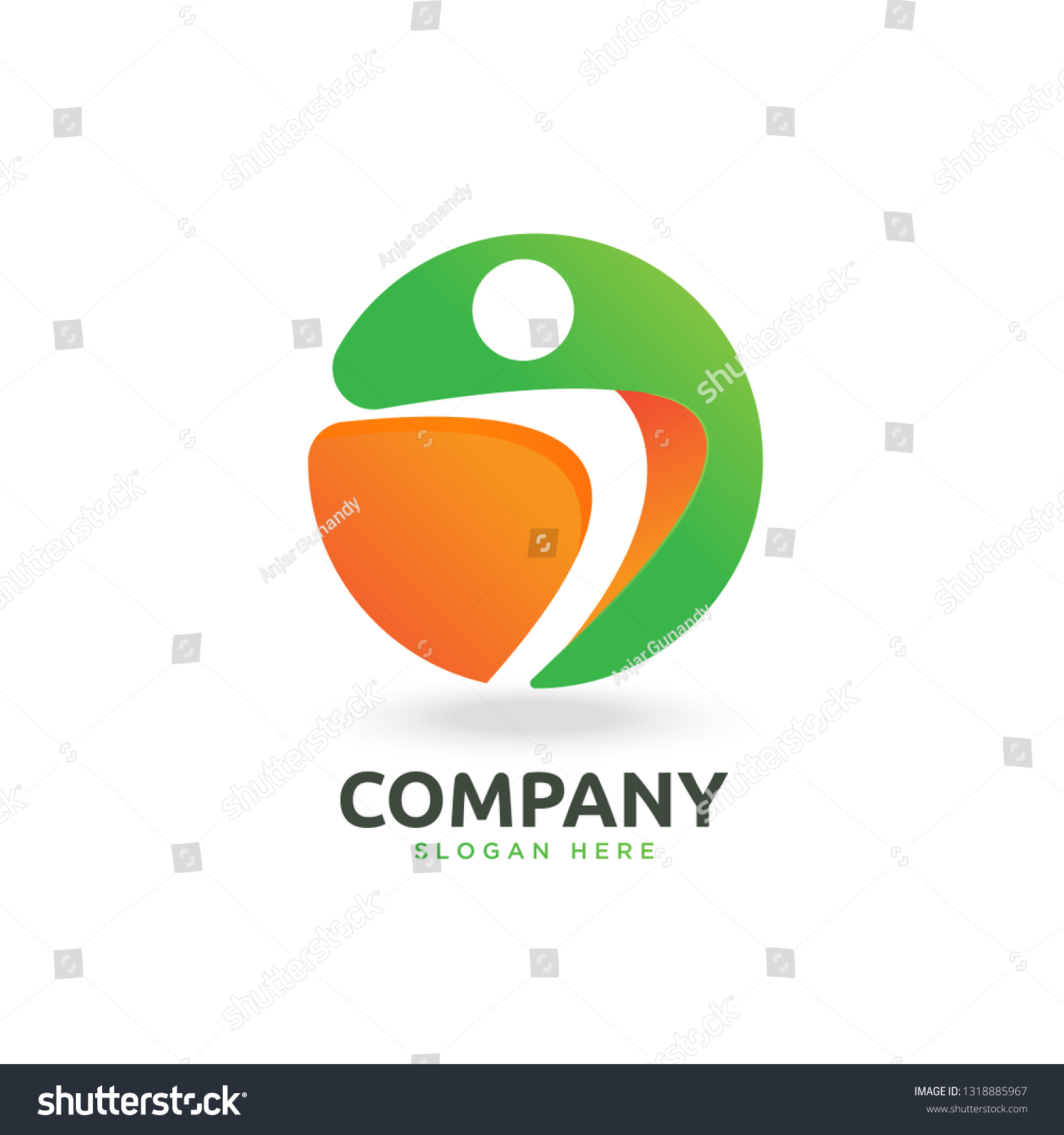 Abstract Human Circle Logo Template Stock Vector (Royalty Free) 1318885967