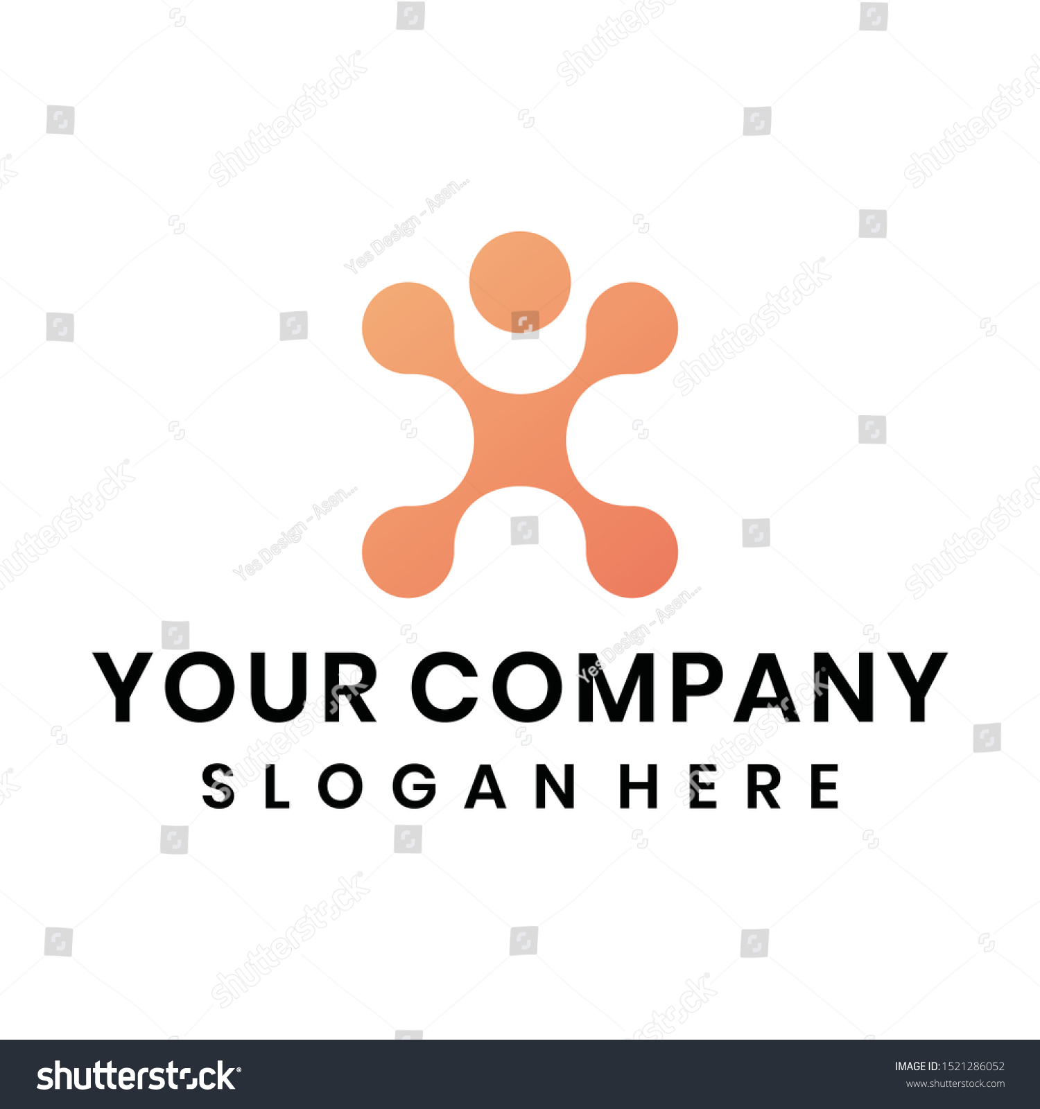Abstract Human Connecting Dots Logo Design Stock Vector (Royalty Free ...
