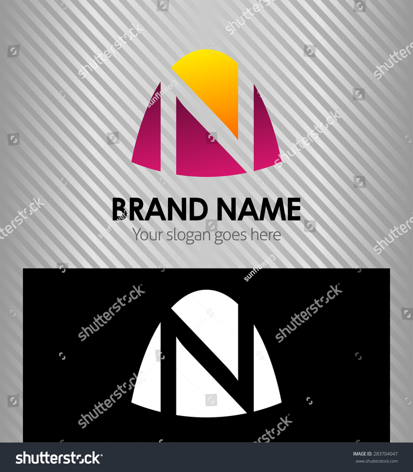 Abstract Icon Creative Letter N Stock Vector (Royalty Free) 283704047