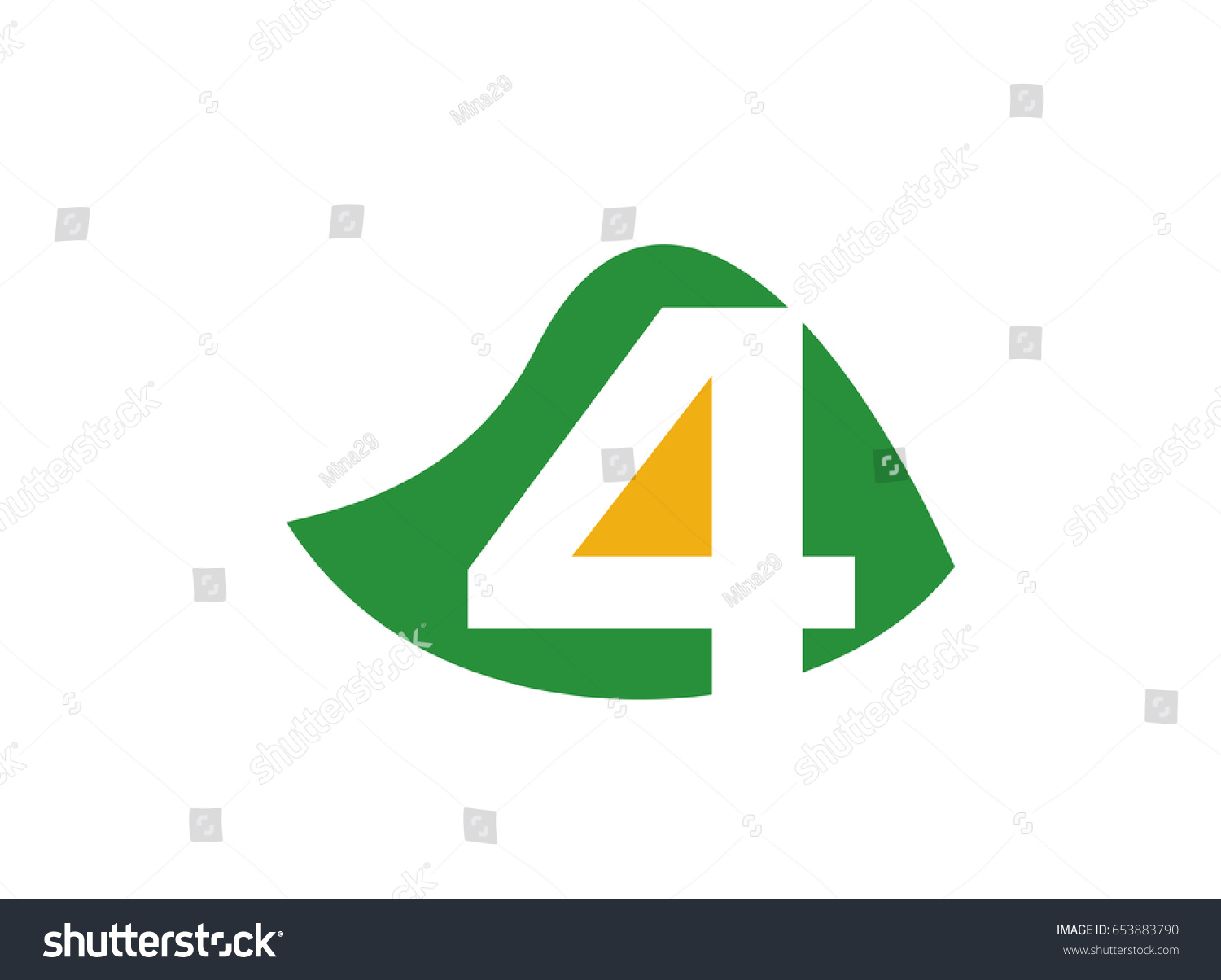 Abstract Icon Number 4 Logo Stock Vector (Royalty Free) 653883790 ...
