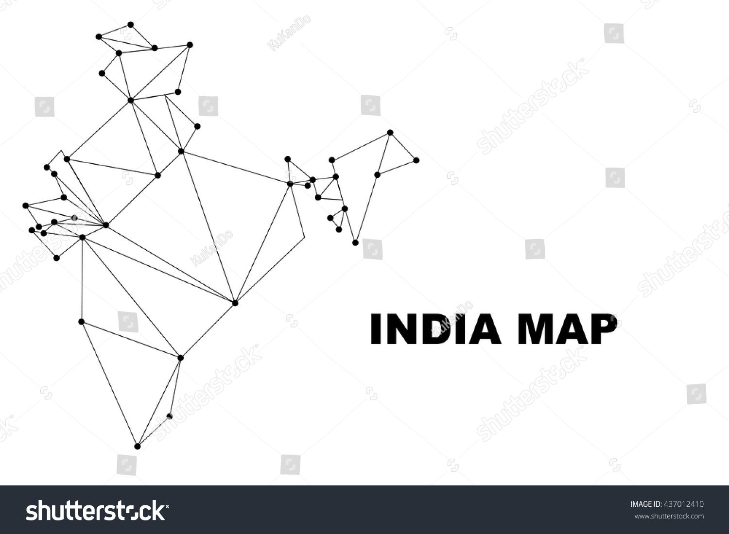 Abstract India Map Lines Connection Vector Stock Vector (Royalty Free ...