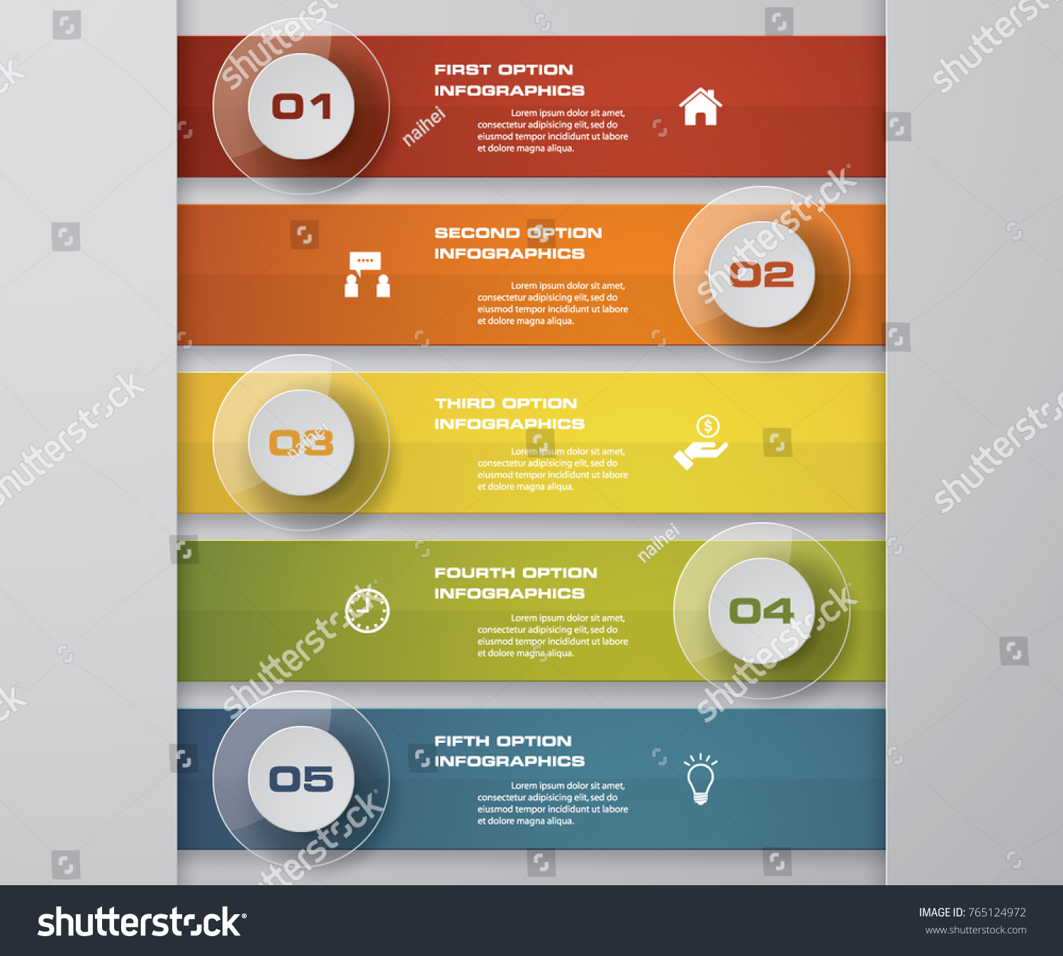 Abstract Infographics 5 Steps Banner Design Stock Vector (Royalty Free ...