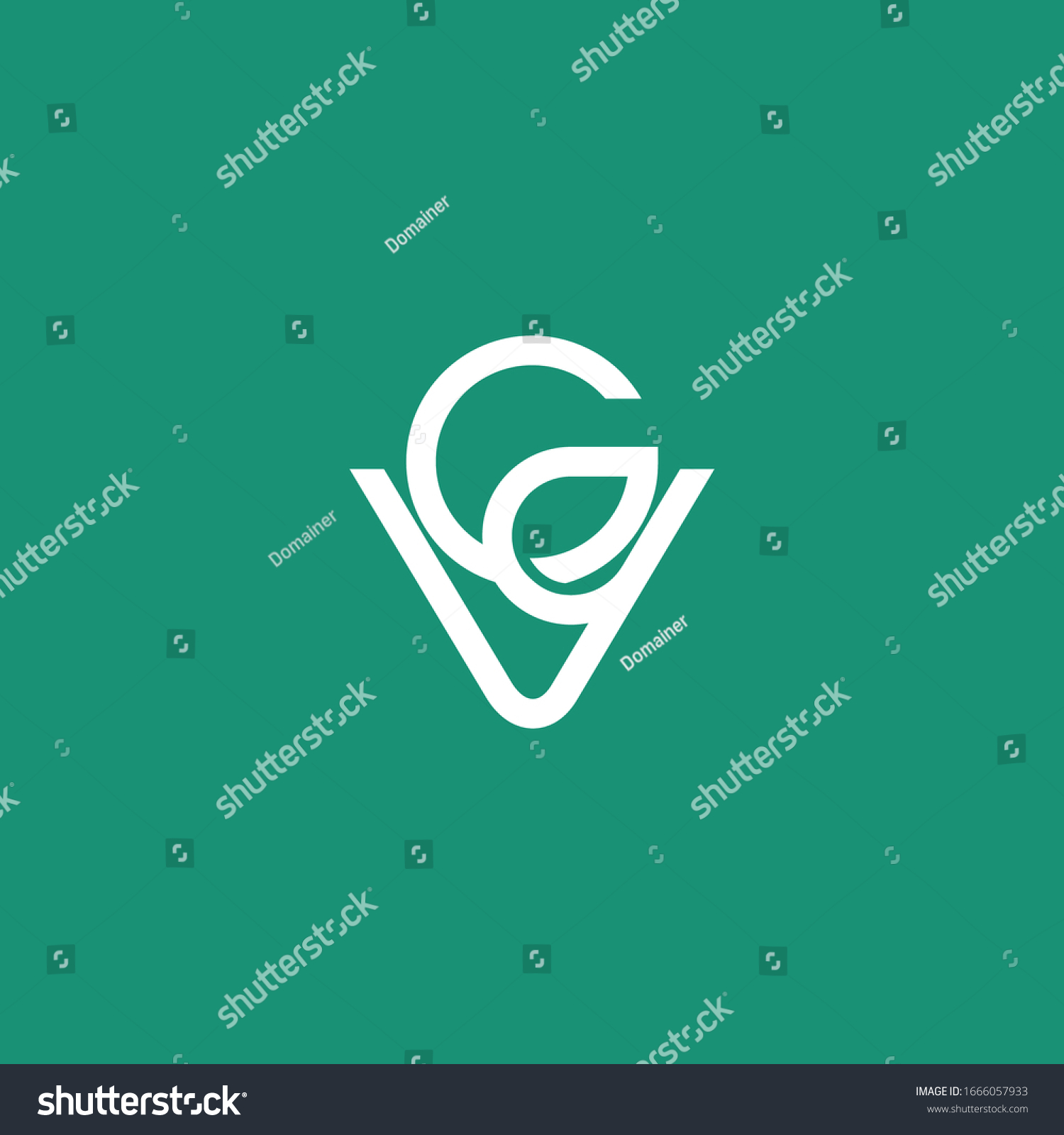 Abstract Initial Letter Gv Vg Leaf Stock Vector (Royalty Free ...