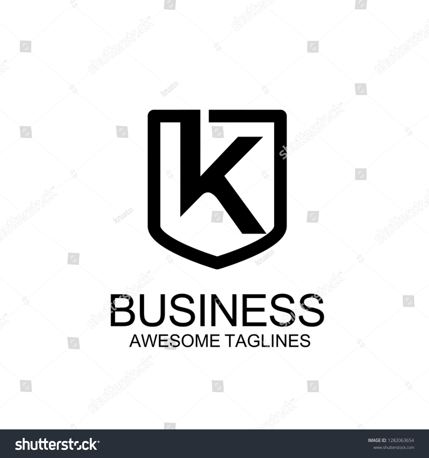 Abstract Initial Letter K Shield Logo Stock Vector (Royalty Free ...