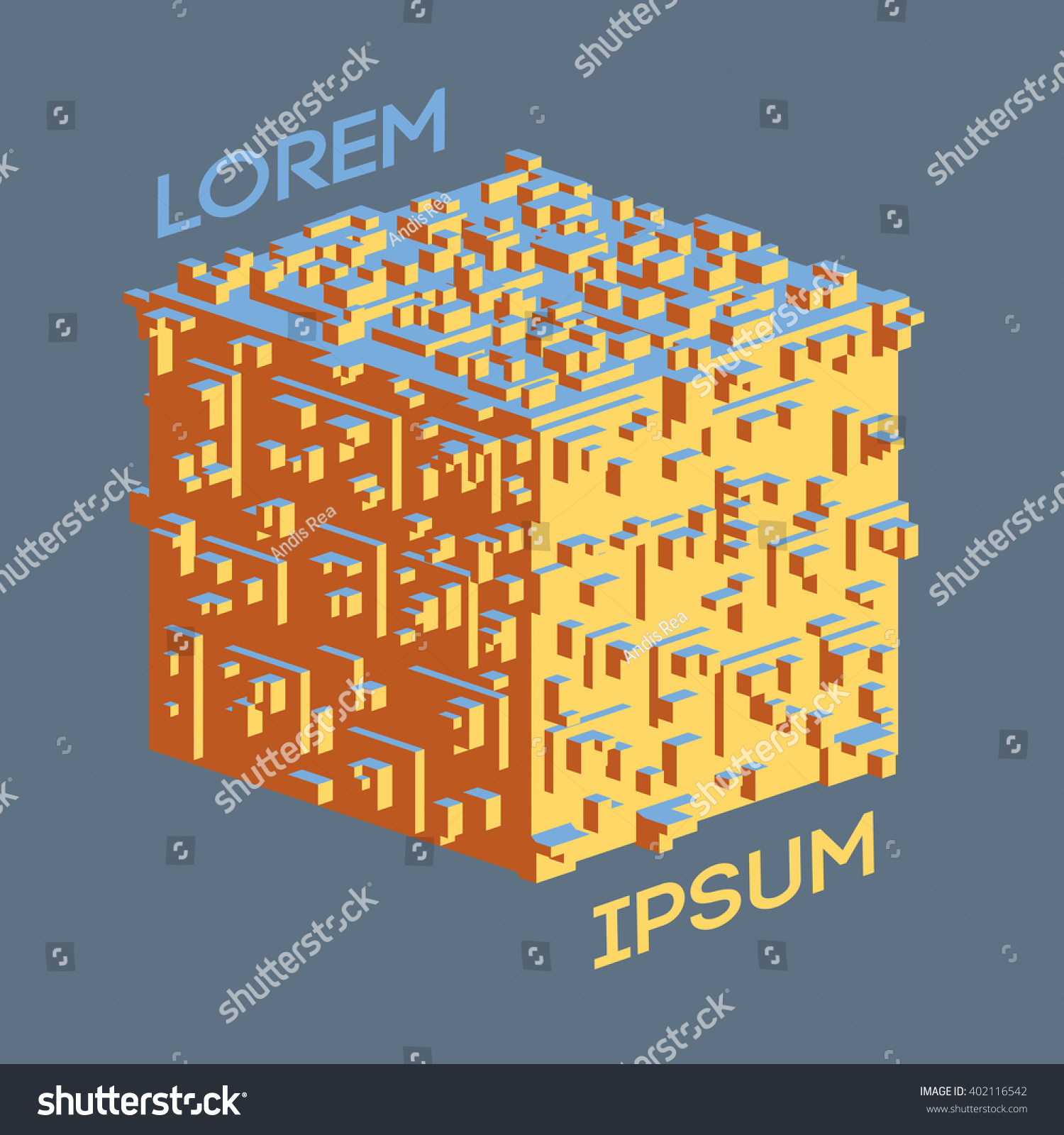 Abstract Isometric Cube Logo Vector Illustration Stock Vector (Royalty ...