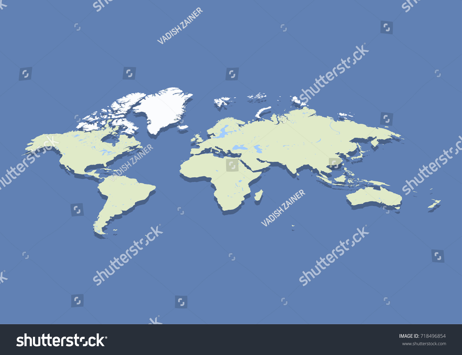 Abstract Isometric World Map Flat Vector Stock Vector (Royalty Free ...