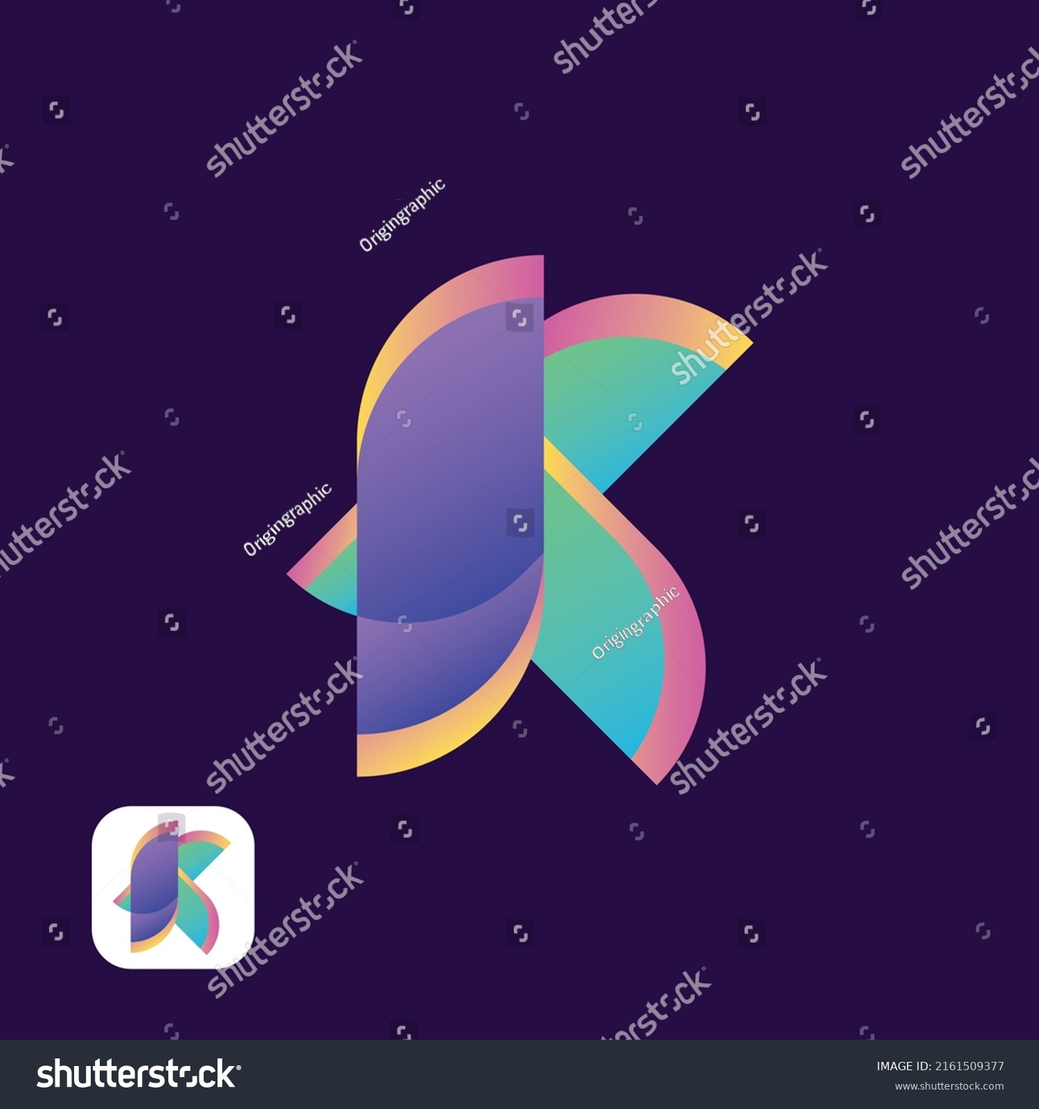 Abstract K Letter Logo App Icon Stock Vector (Royalty Free) 2161509377 ...