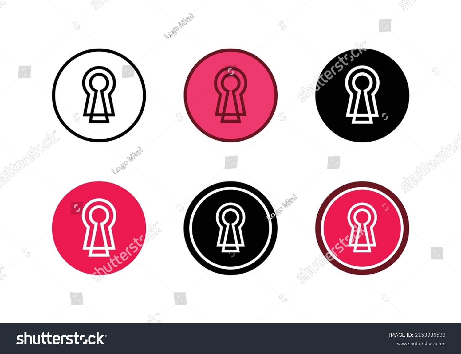 Abstract Keyhole Logo Set Lock Icon Stock Vector (Royalty Free ...