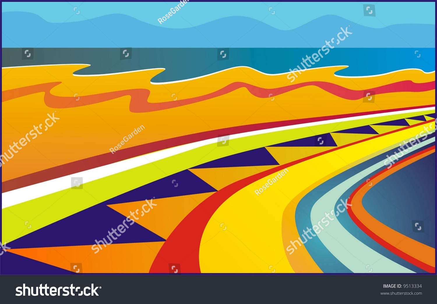 Abstract Landscape Vector Stock Vector (Royalty Free) 9513334