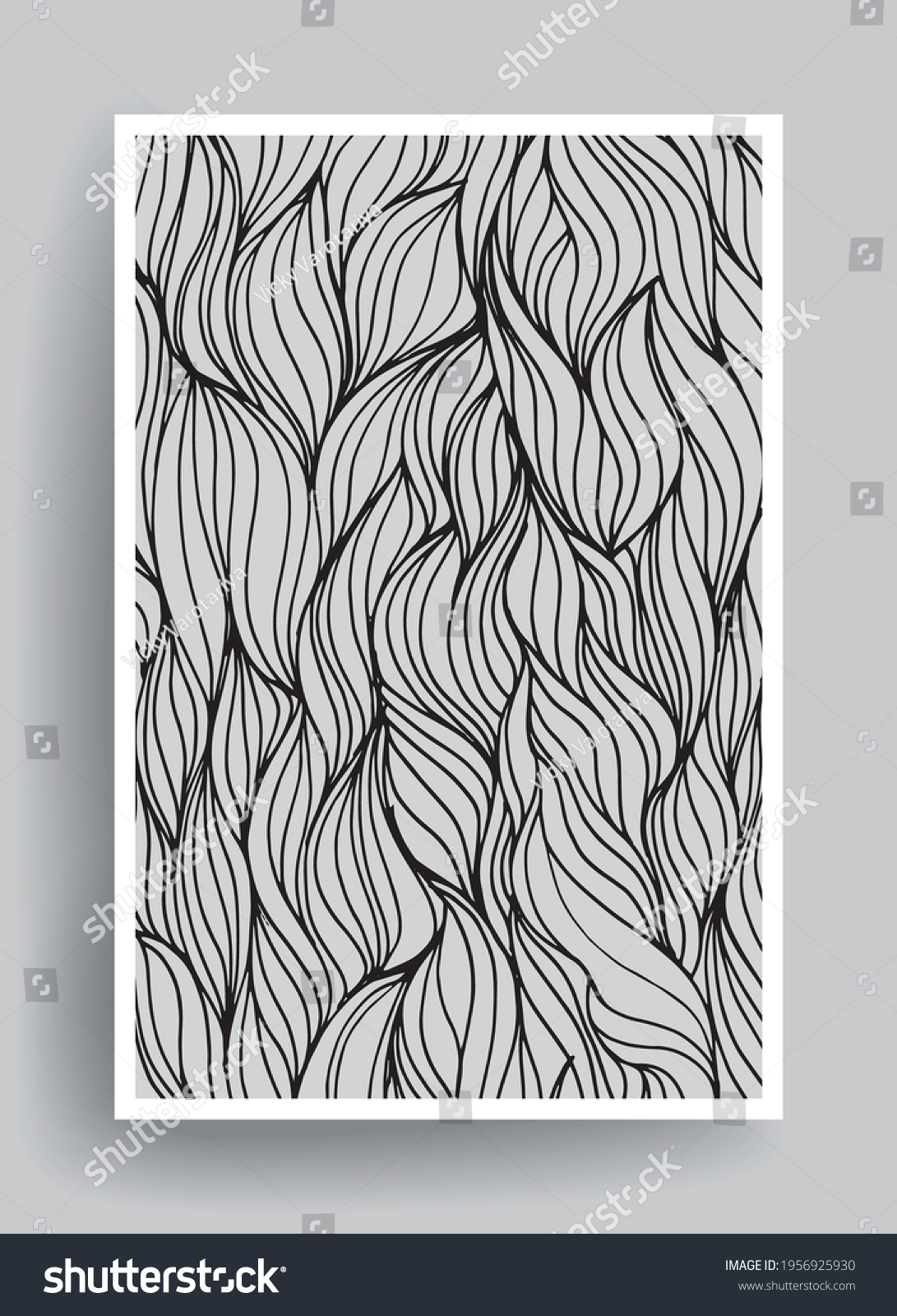 Abstract Leaf Background Hand Drawn Illustration Stock Vector (Royalty ...