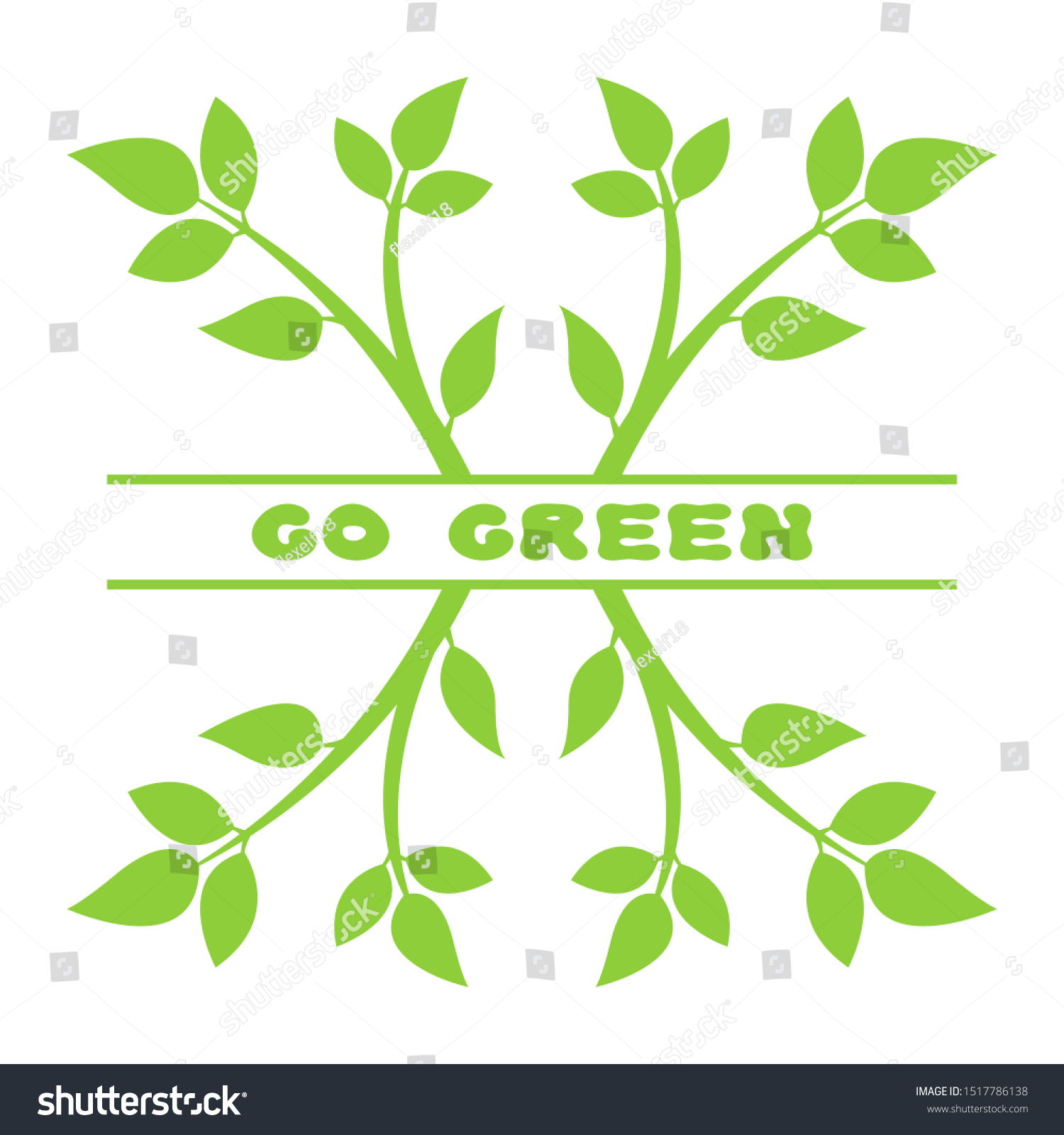 Abstract Leaf Frame Logo Go Green Stock Vector (Royalty Free ...