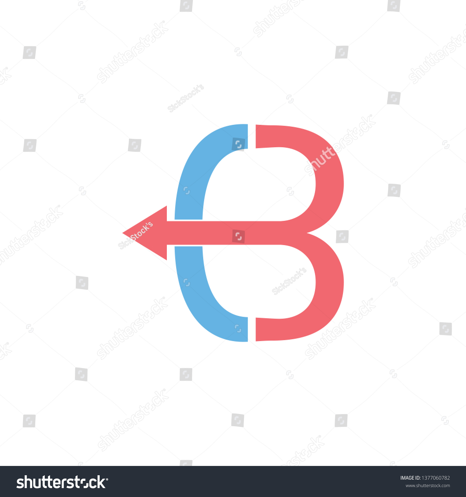 Abstract Letter B Bow Arrow Overlapping Stock Vector (Royalty Free ...