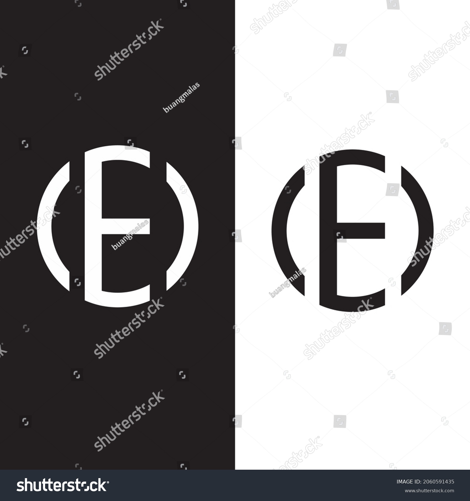 Abstract Letter E Logo Design Initials Stock Vector (Royalty Free ...
