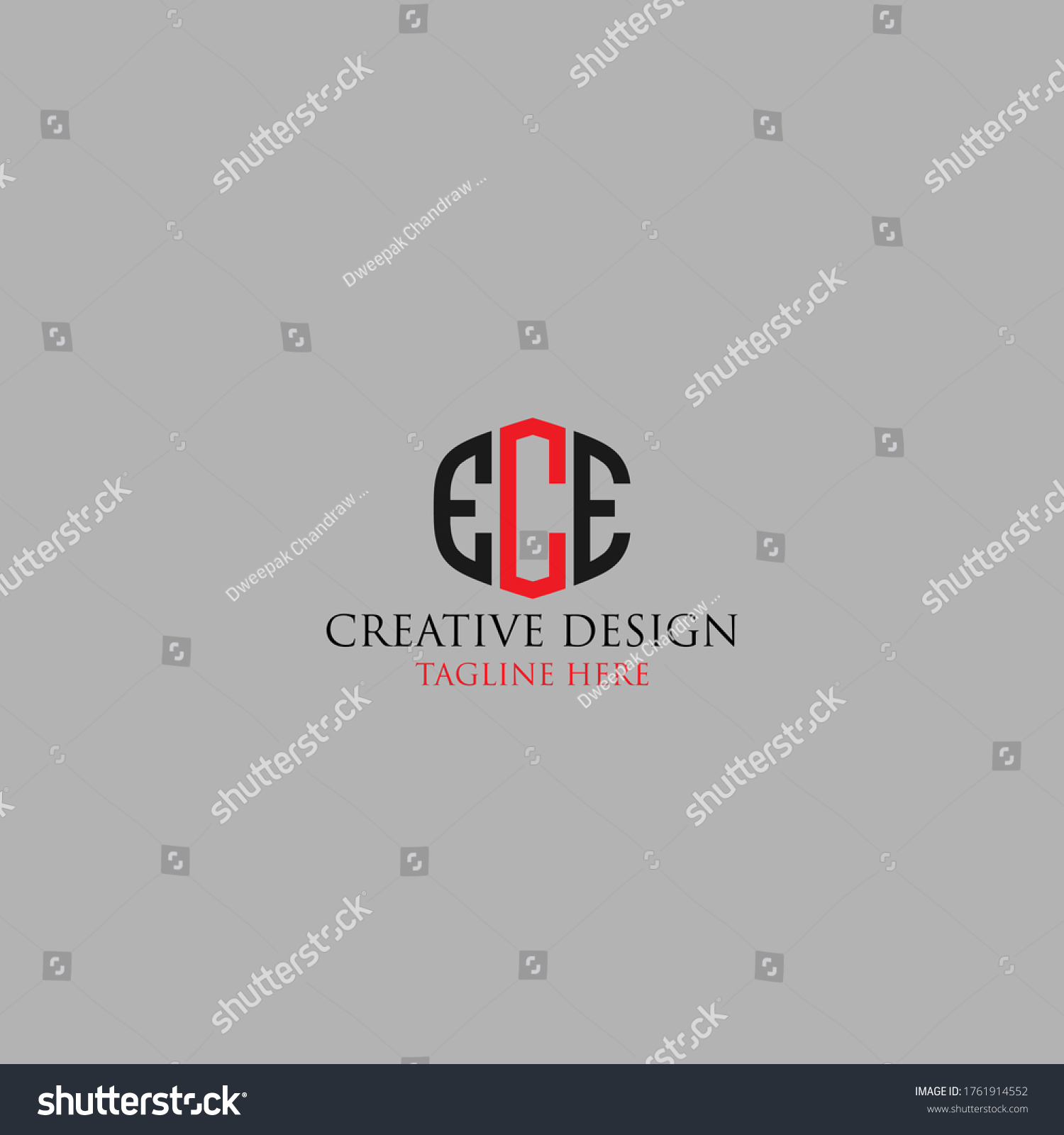 Abstract Letter Ece Logo Design Template Stock Vector (Royalty Free ...