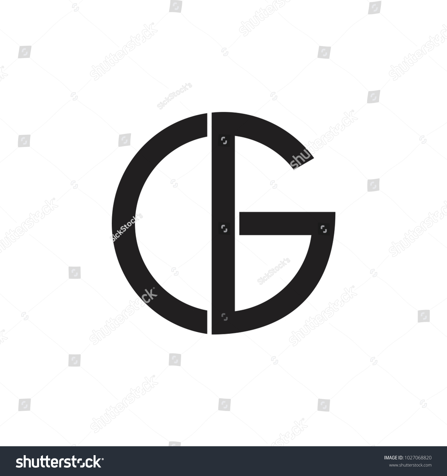 Abstract Letter Gd Circle Logo Stock Vector (Royalty Free) 1027068820 ...