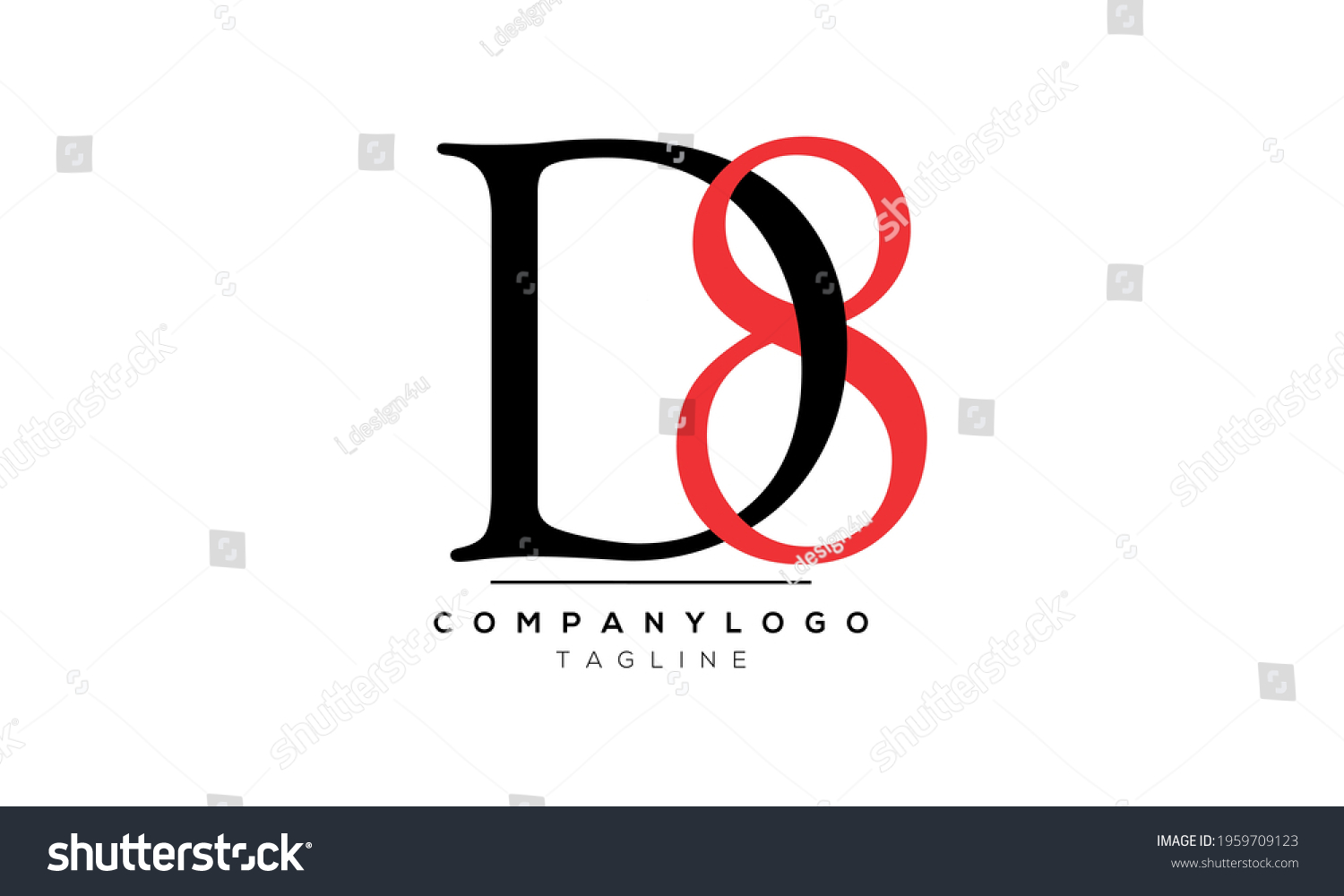 Abstract Letter Initial D8 8d Vector Stock Vector (Royalty Free ...
