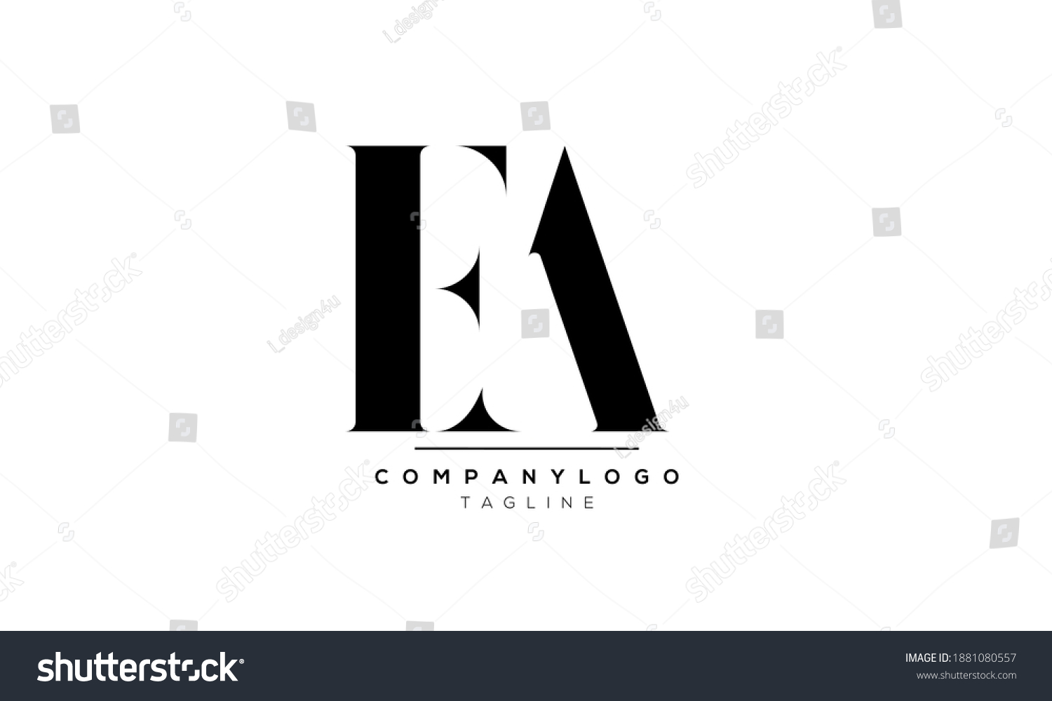 Abstract Letter Initial Fa Af Vector Stock Vector (Royalty Free) 1881080557