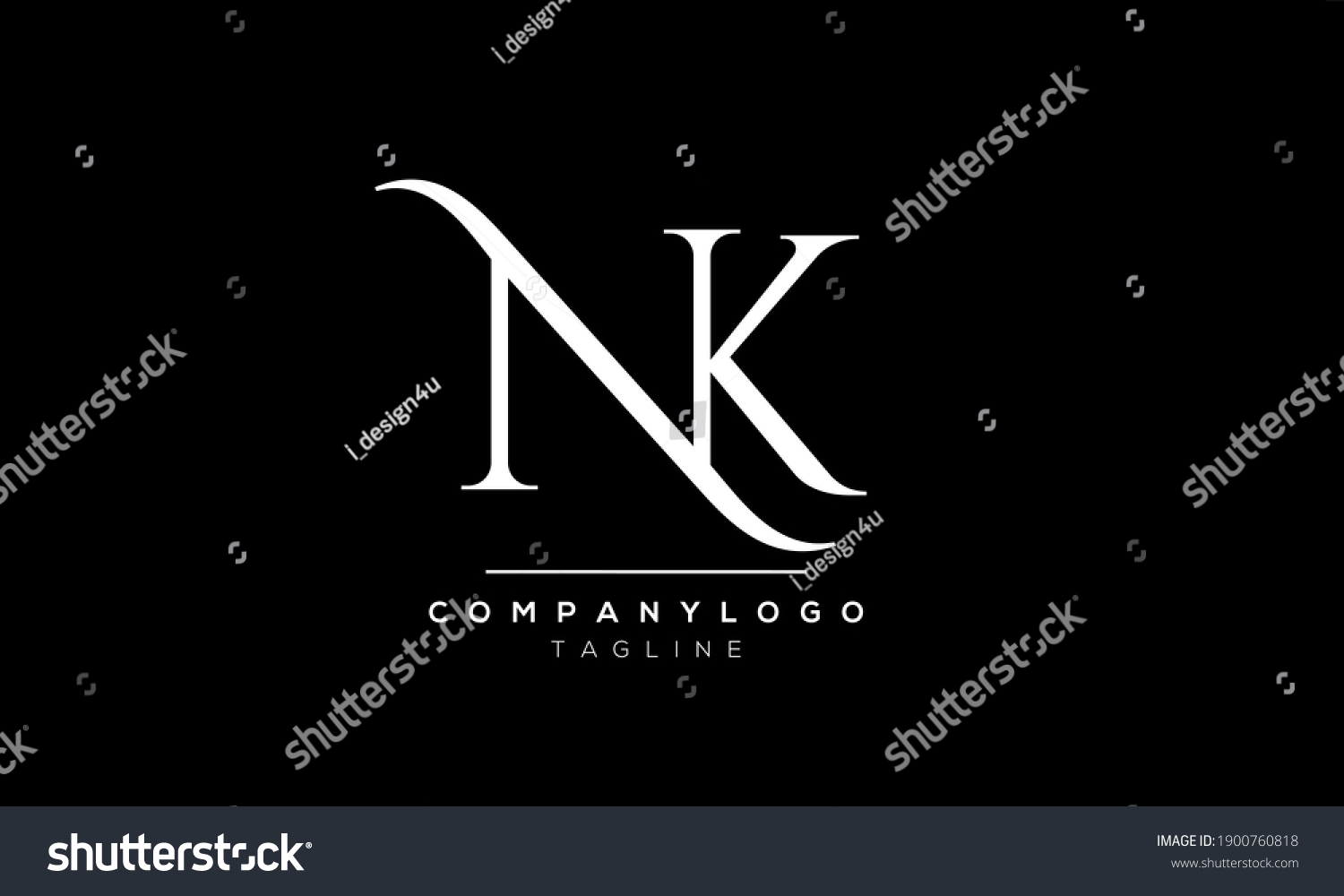 Abstract Letter Initial Nk Vector Logo Stock Vector (Royalty Free ...