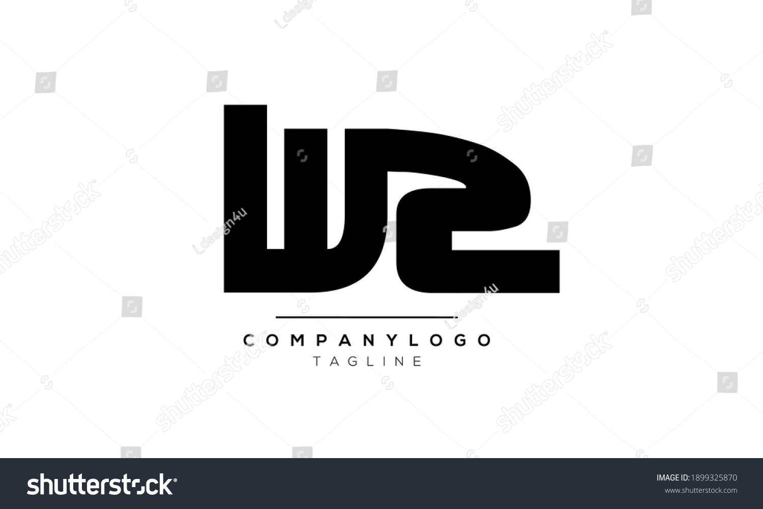 Abstract Letter Initial W2 Vector Logo Stock Vector (Royalty Free ...
