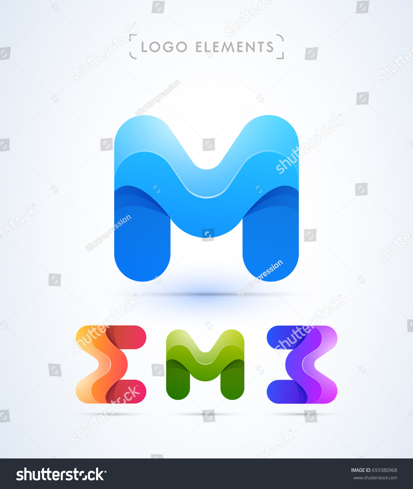 Abstract Letter M E B Logo Stock Vector (Royalty Free) 693380968
