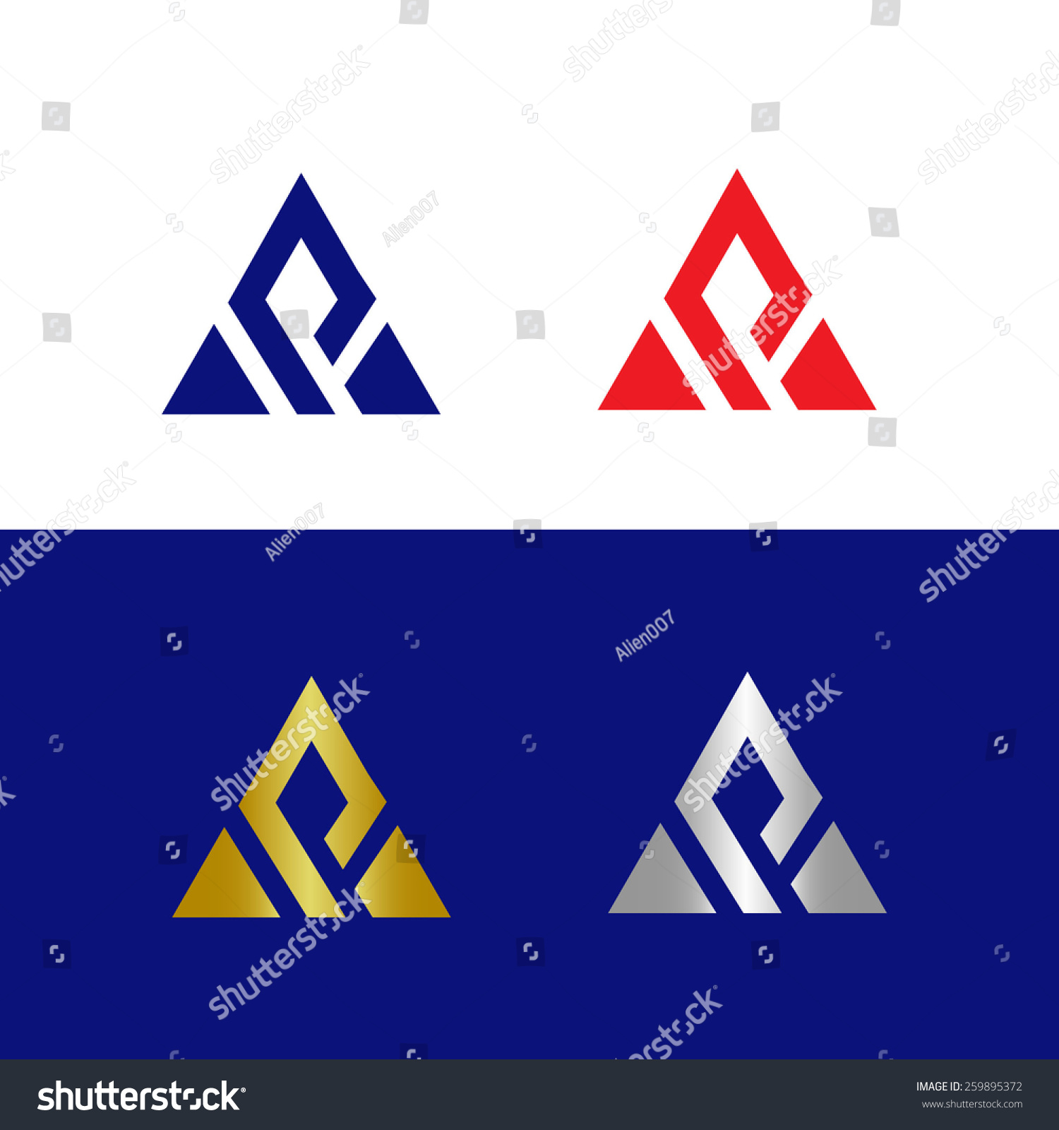Abstract Letter P Triangle Shape Stock Vector (Royalty Free) 259895372 ...