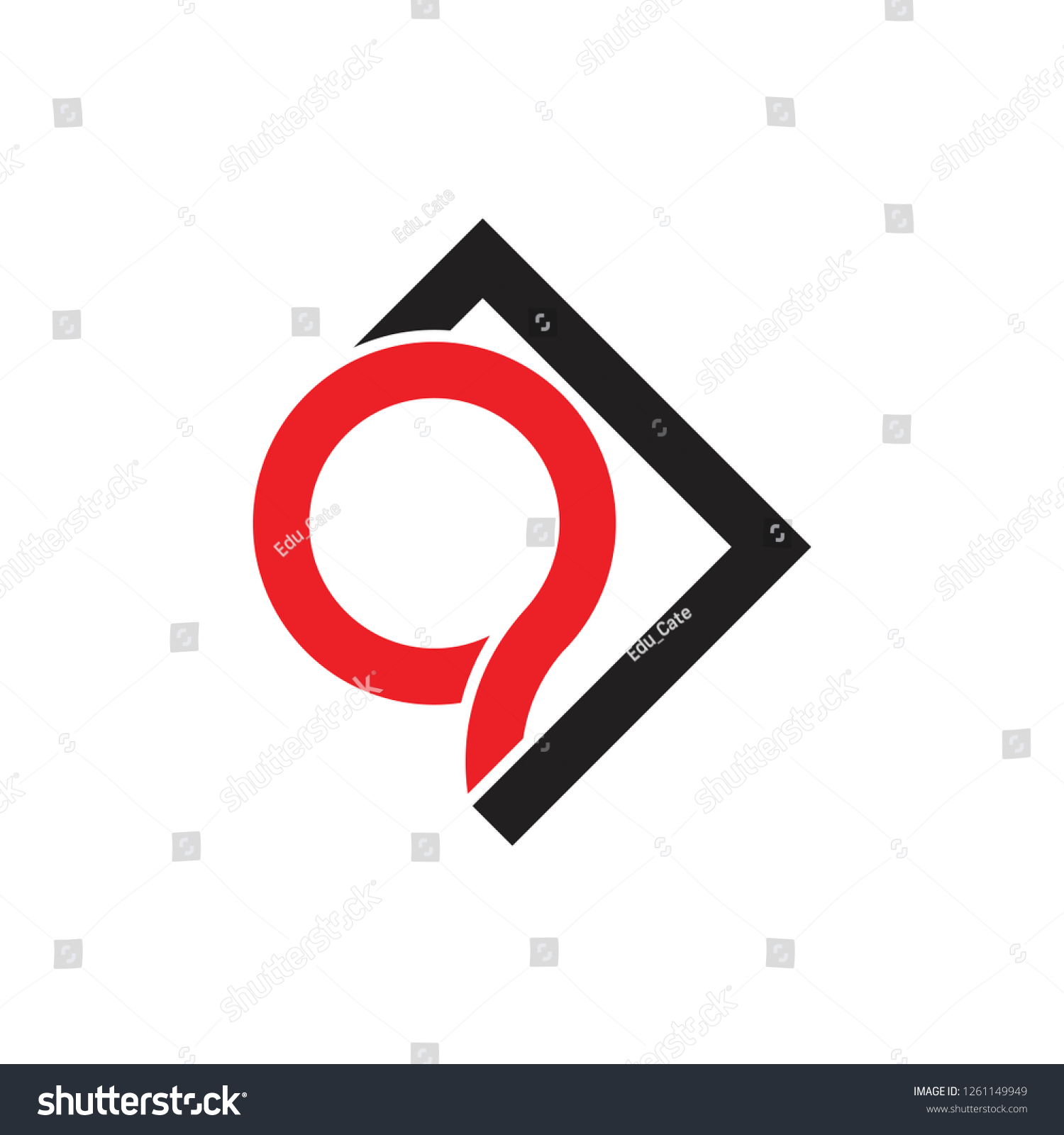 Abstract Letter Q Square Frame Logo Stock Vector (Royalty Free) 1261149949