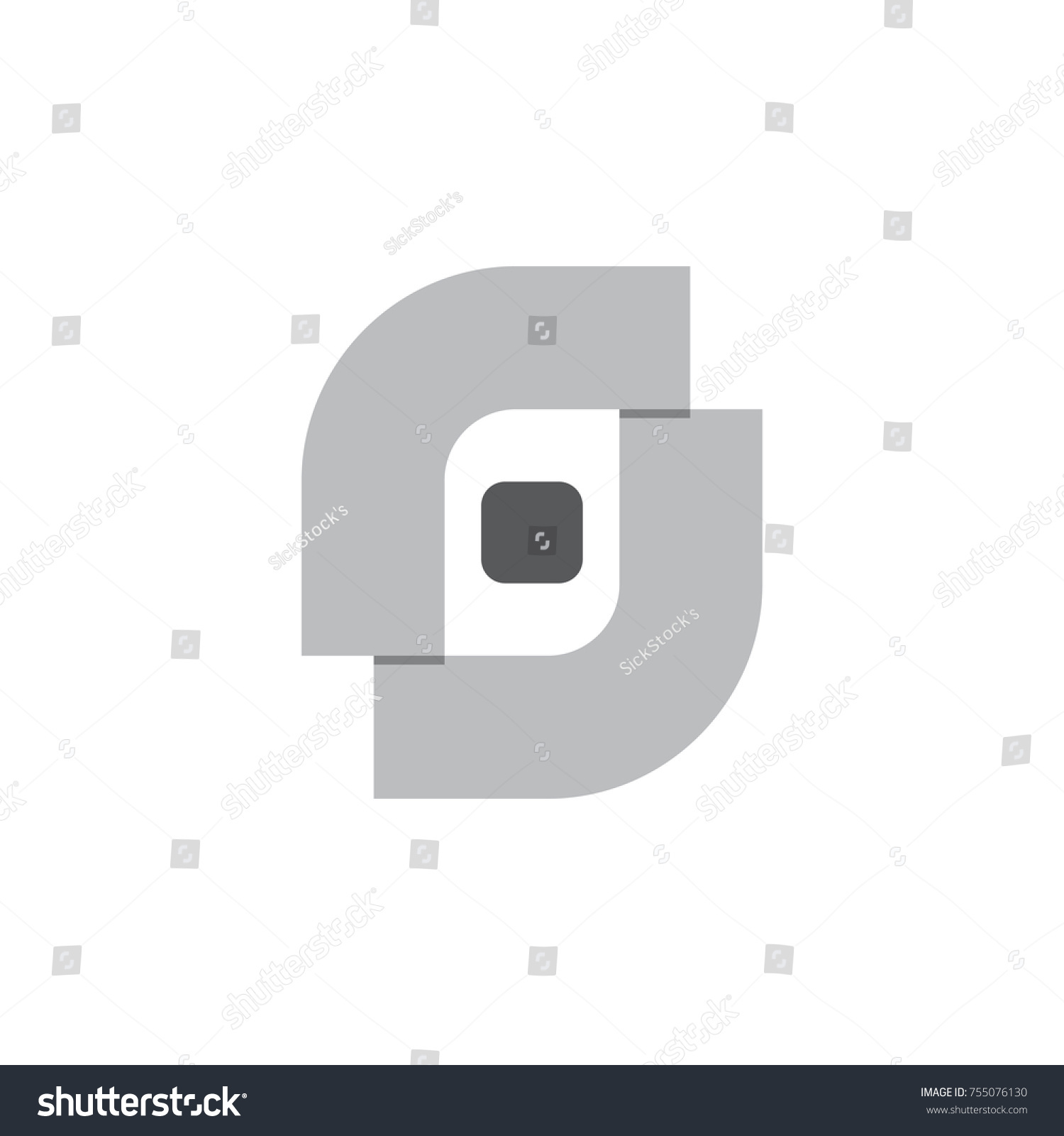 Abstract Letter Rj Square Shape Logo: vector de stock (libre de ...