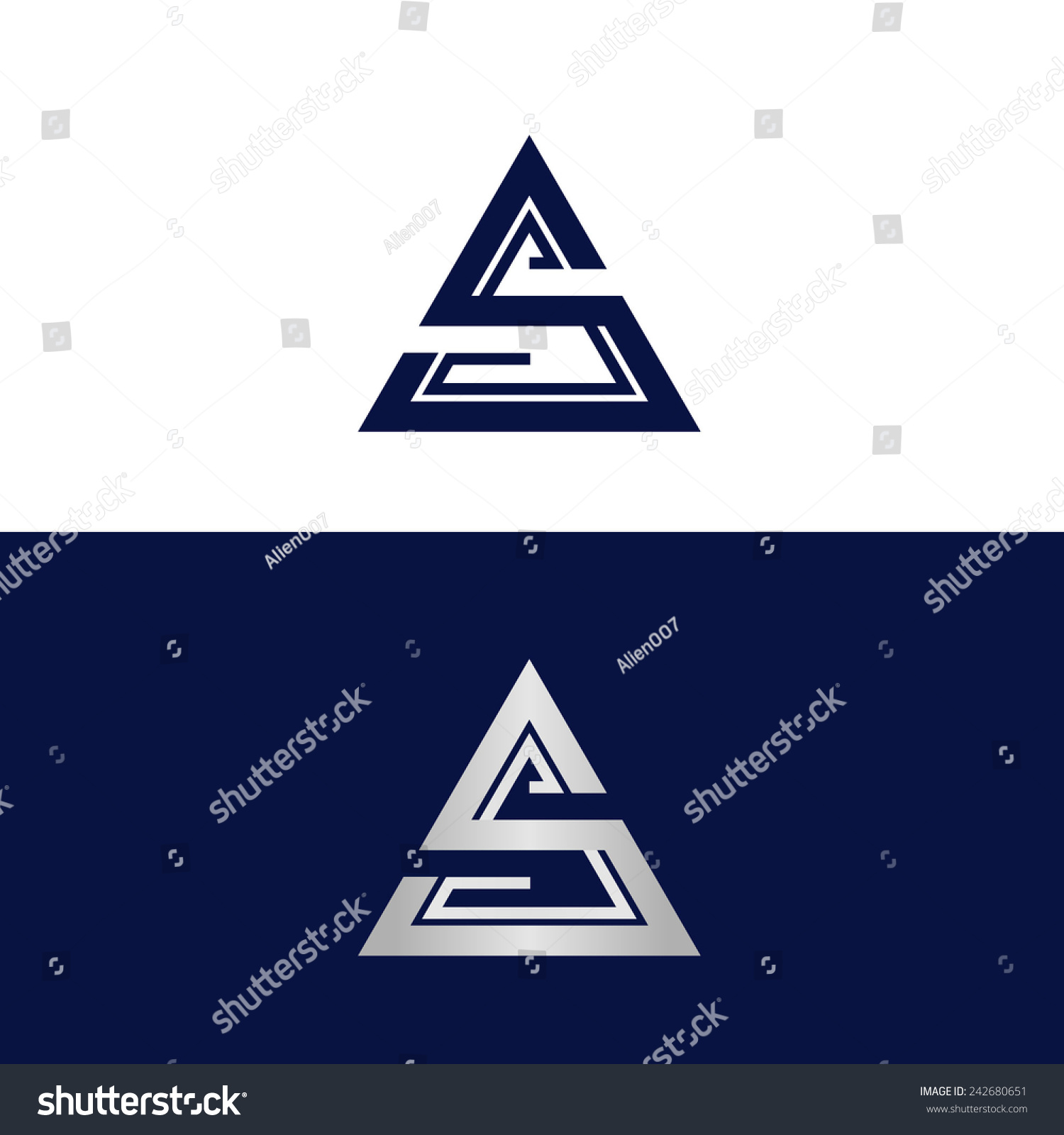 Abstract Letter S Triangle Shape Stock Vector 242680651 - Shutterstock