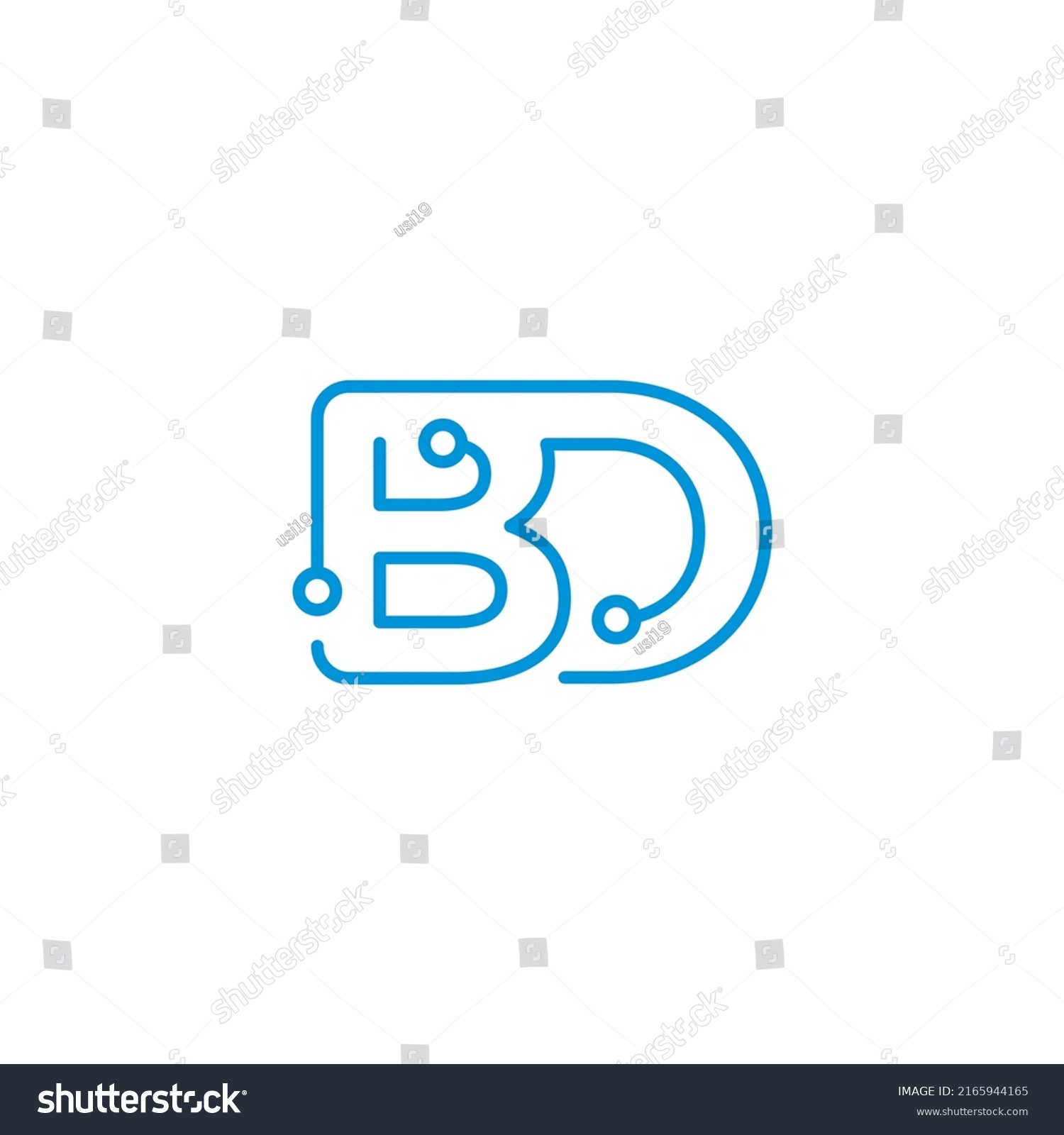 Abstract Letters Bd Logo Design Template Stock Vector (Royalty Free ...