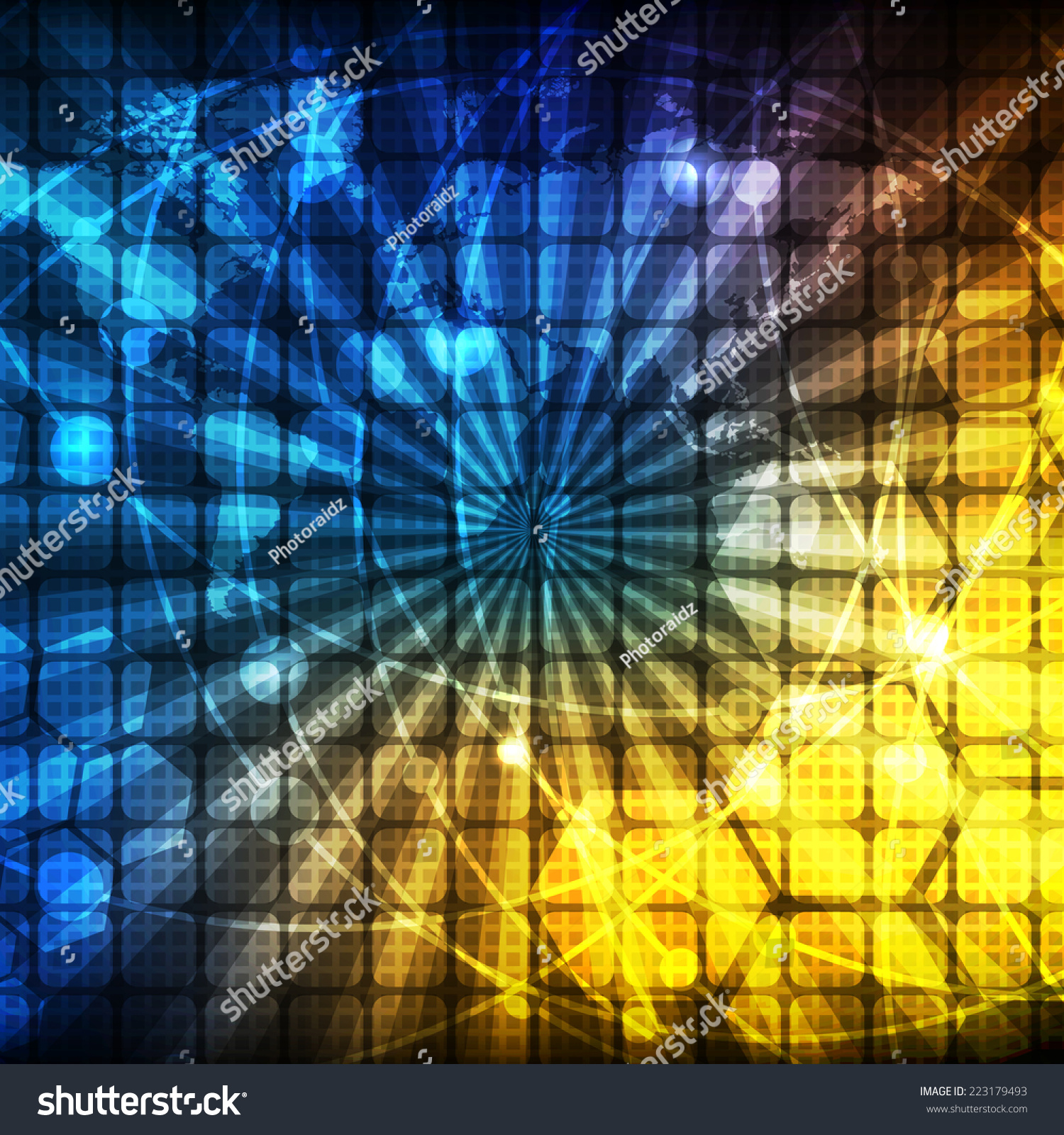 Abstract Light Rays Technology Communicate Background: เวกเตอร์สต็อก ...