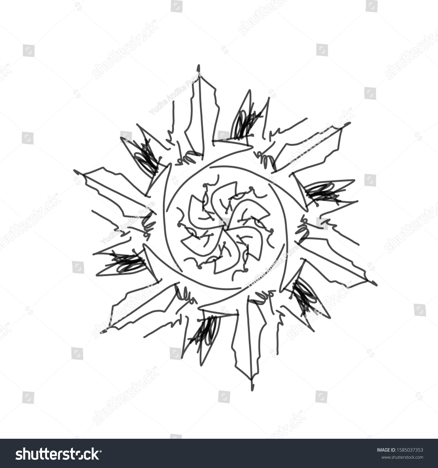 Abstract Line Art Vector Design Stock Vector (Royalty Free) 1585037353 ...