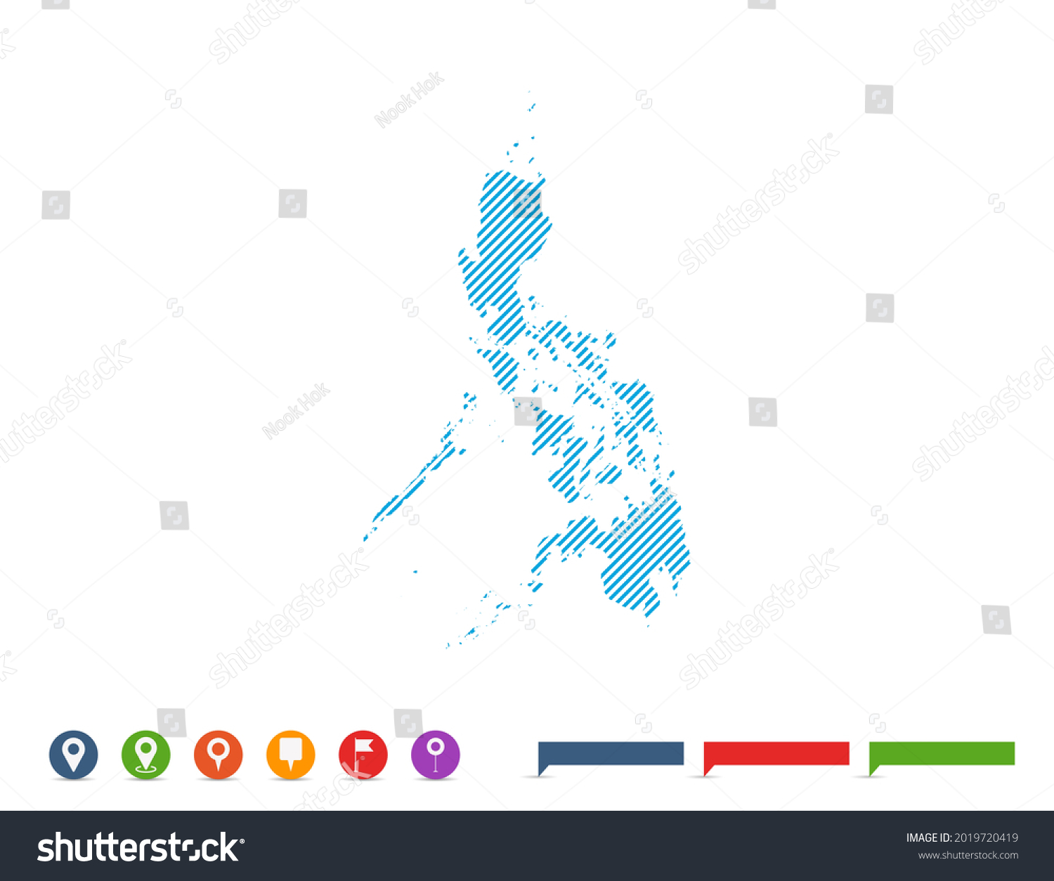 Abstract Line Blue Philippines Map Pointer Stock Vector (Royalty Free ...