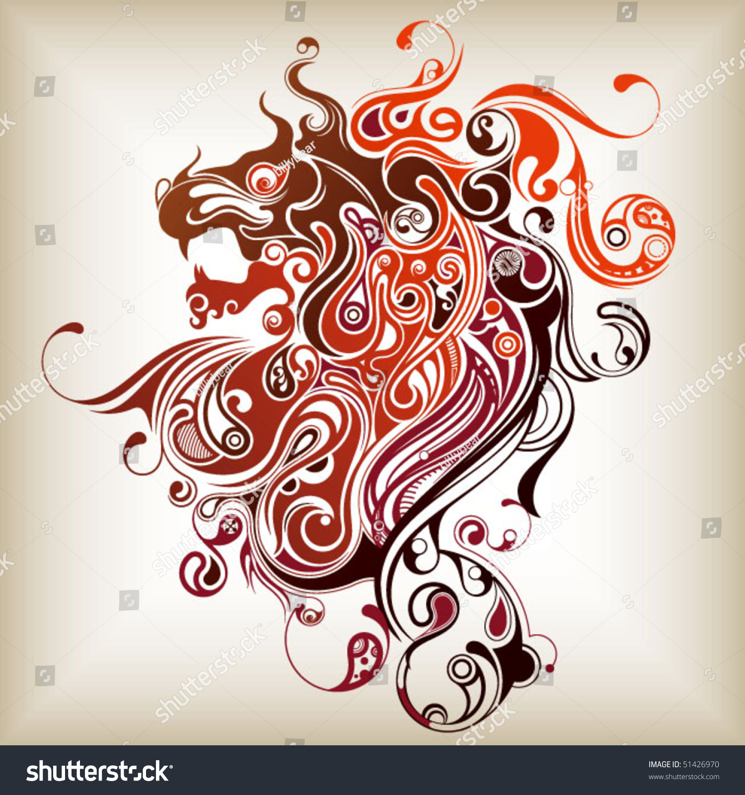 Abstract Lion Head Stock Vector Illustration 51426970 : Shutterstock