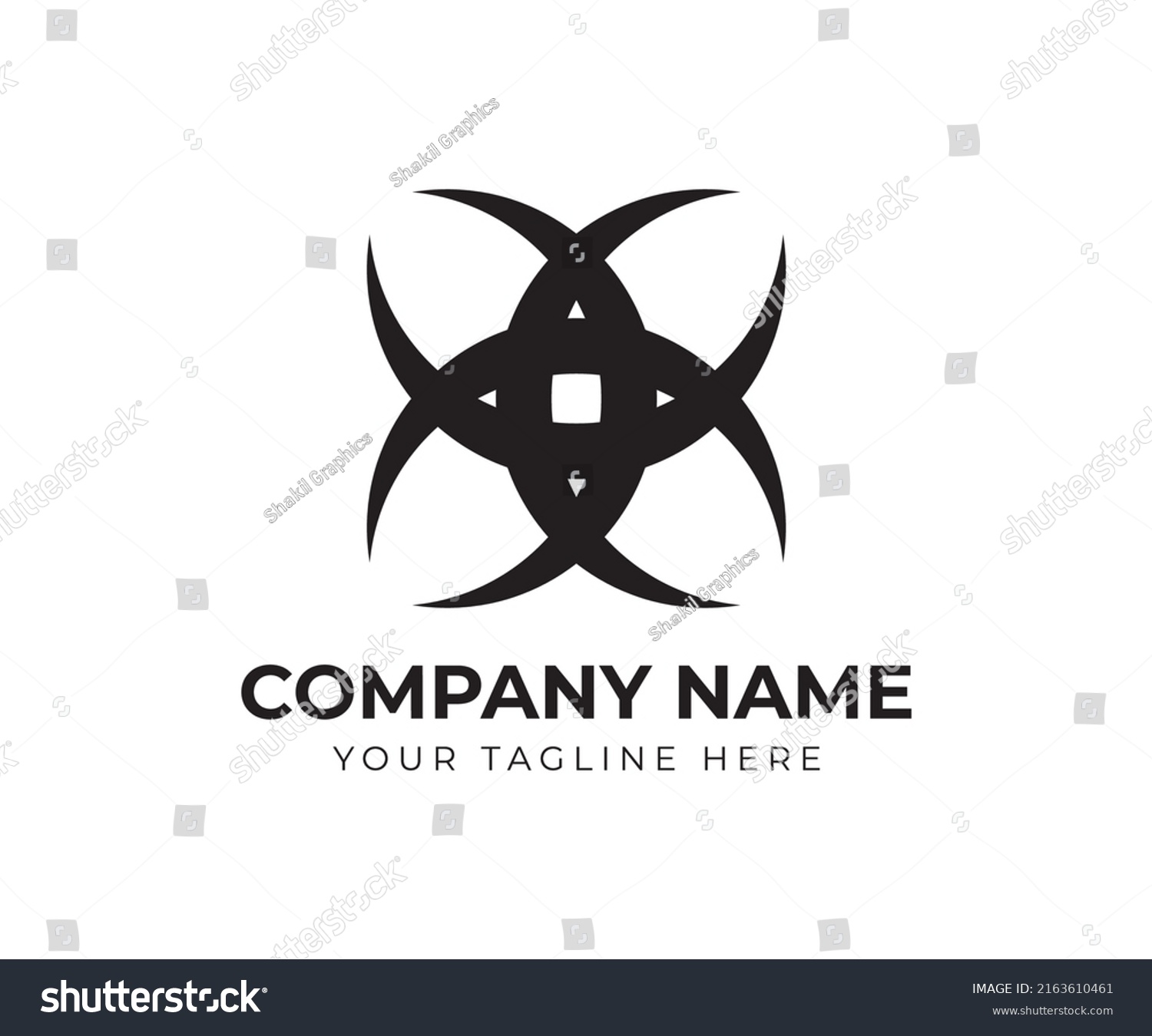 Abstract Logo Emblem Logo Design Half Stock Vector (Royalty Free ...