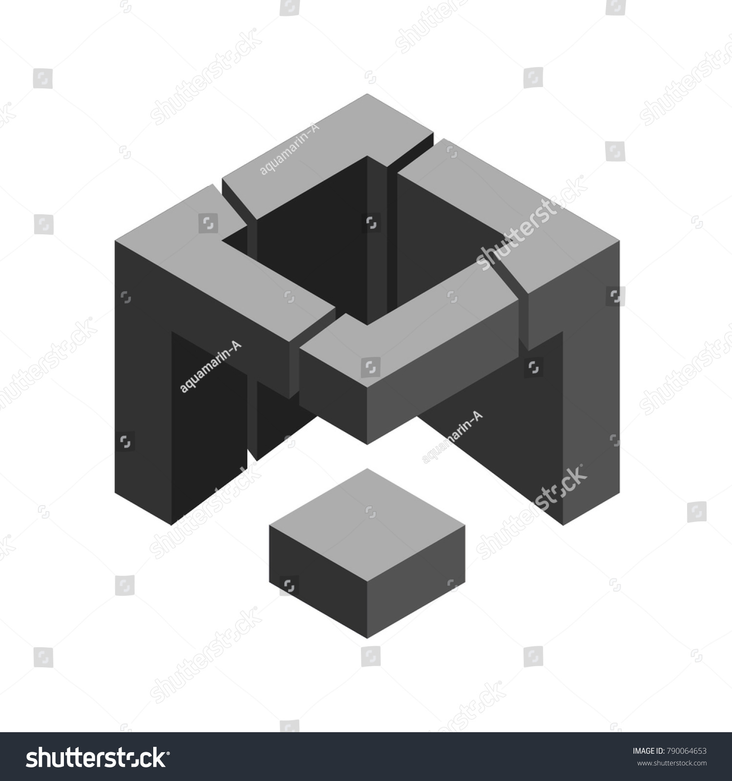 Abstract Logo Geometric Box Cube Square Stock Vector (Royalty Free ...