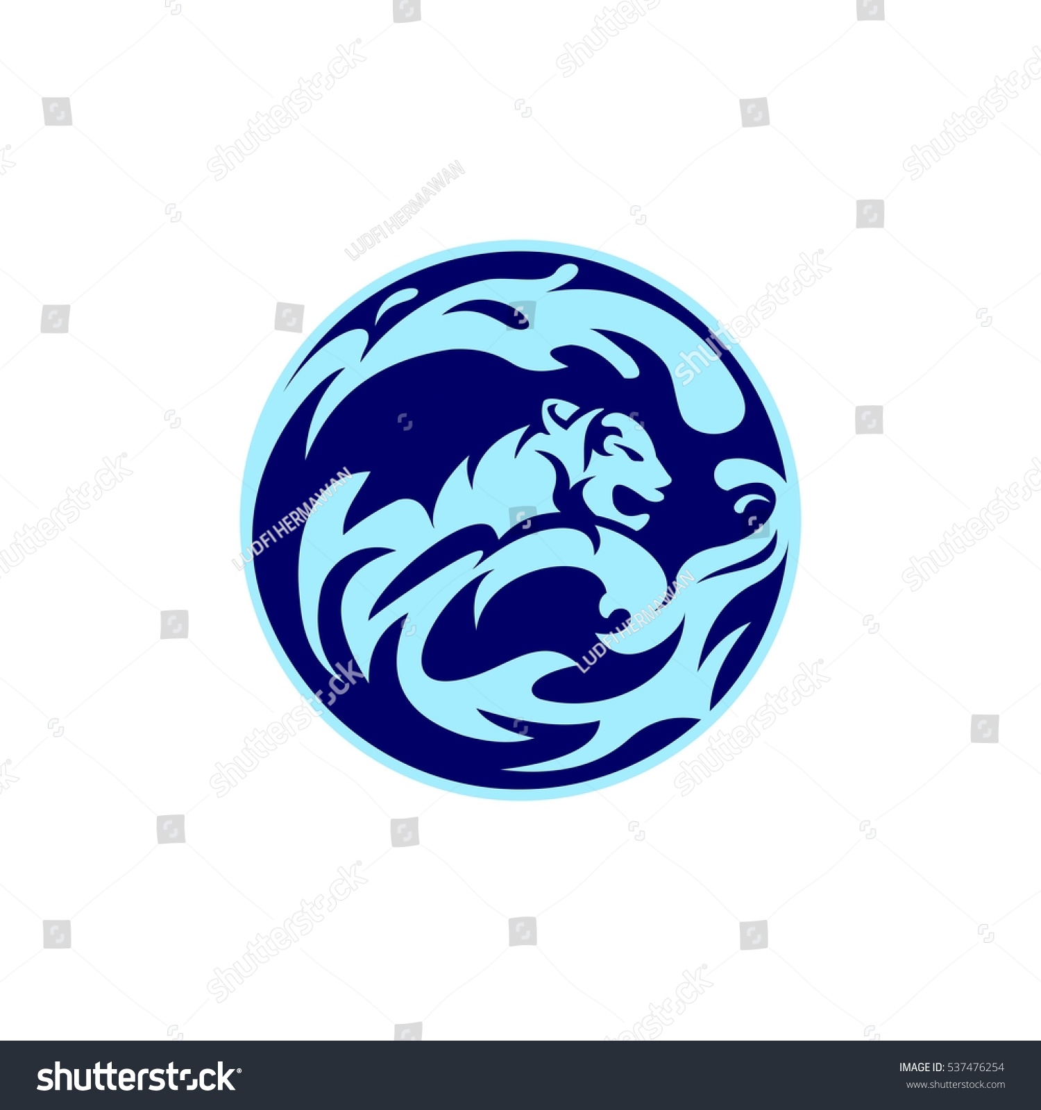 Abstract Logo Water Tiger Stock Vector (Royalty Free) 537476254