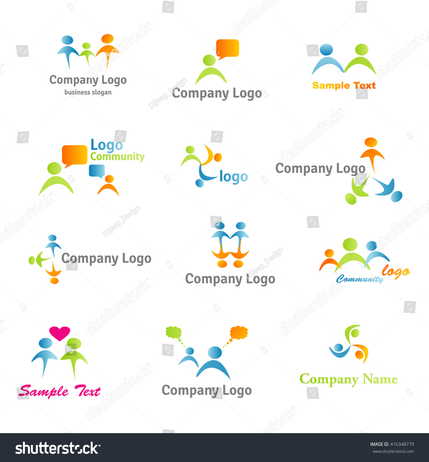 Abstract Logos Social People Logos Colorful Stock Vector (Royalty Free ... Abstract Logos Social People Logos Colorful Stock Vector (Royalty Free ...