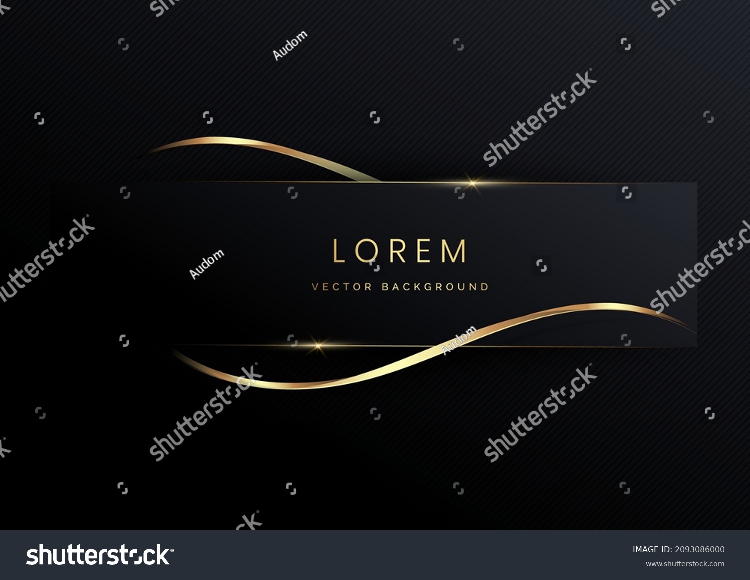 Abstract Luxury Rectangle Frame On Black Stock Vector (Royalty Free ...