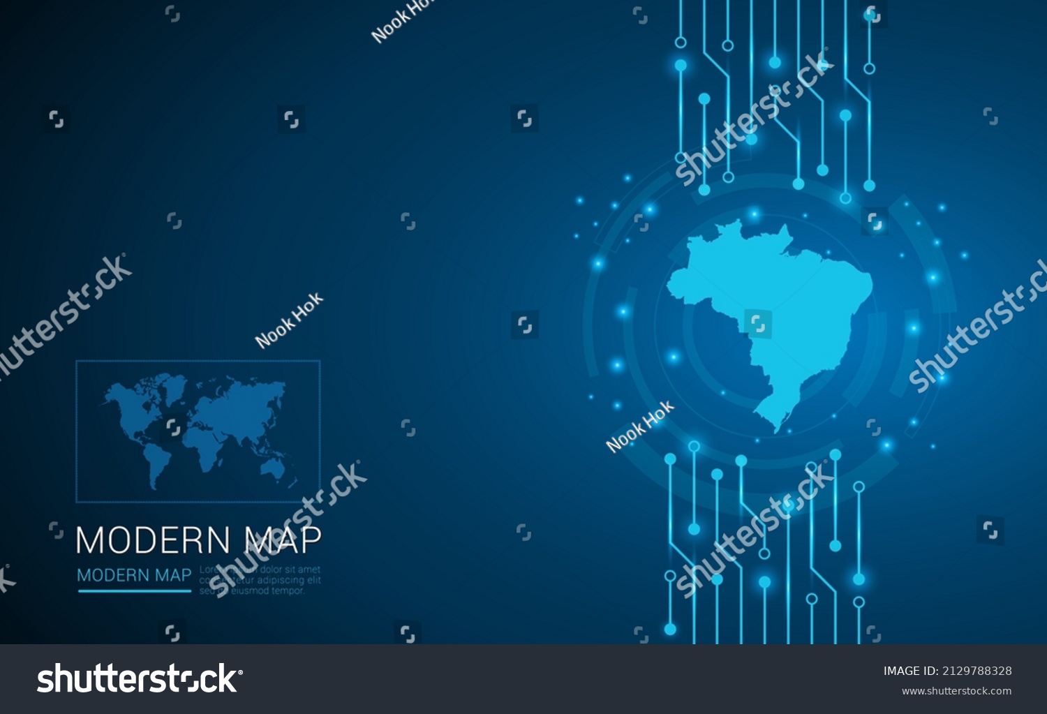 Abstract Map Ot Brazil Technology Chip Stock Vector (Royalty Free ...
