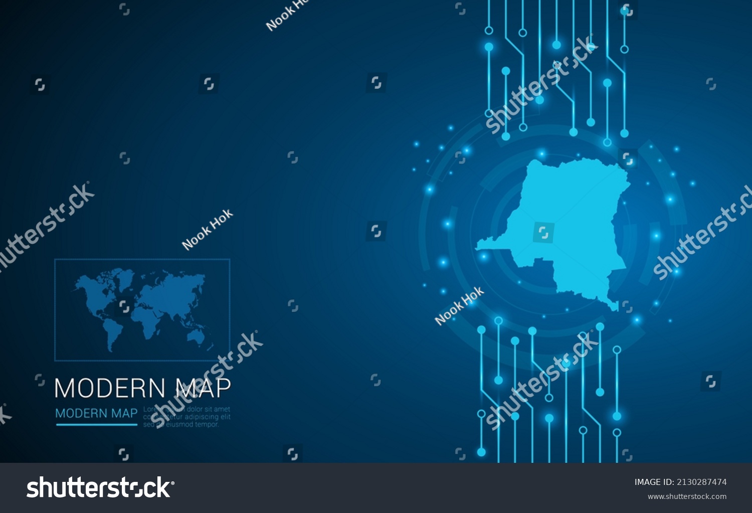 Abstract Map Ot Congo Technology Chip Stock Vector (Royalty Free ...