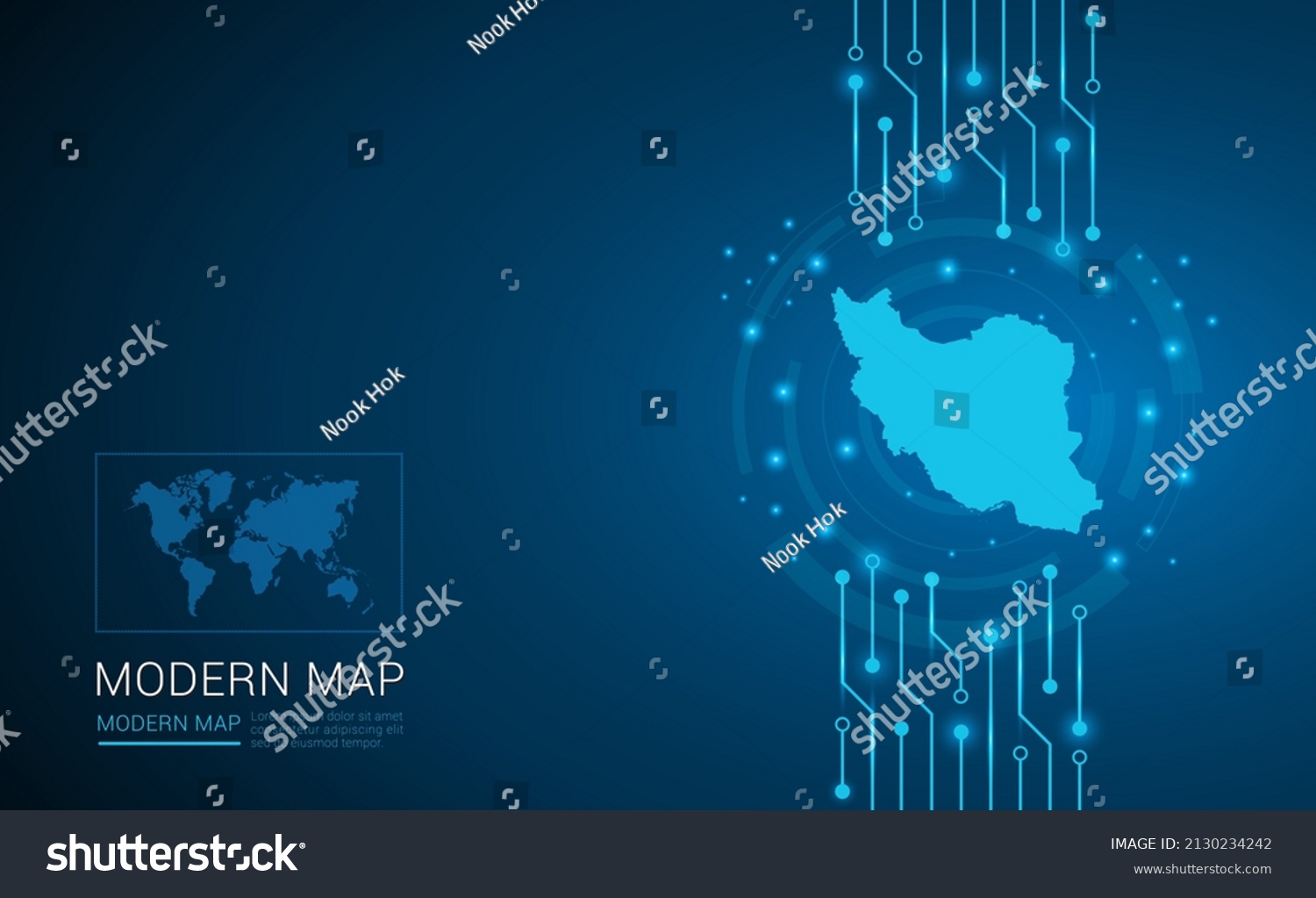 Abstract Map Ot Iran Technology Chip Stock Vector (Royalty Free ...
