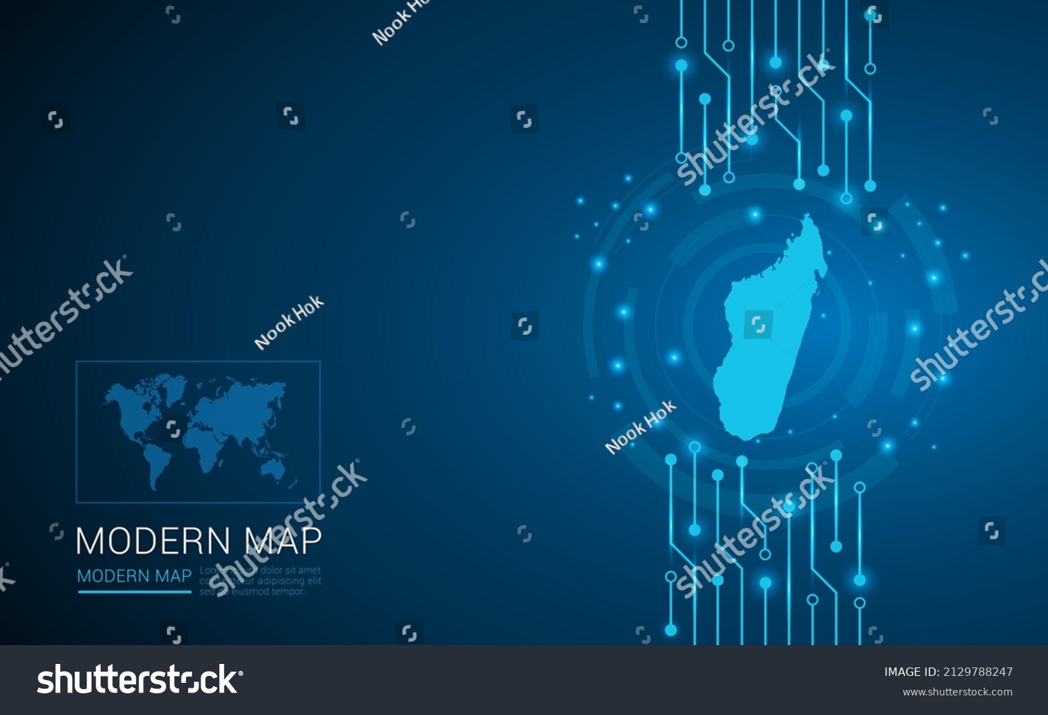 Abstract Map Ot Madagascar Technology Chip Stock Vector (Royalty Free ...