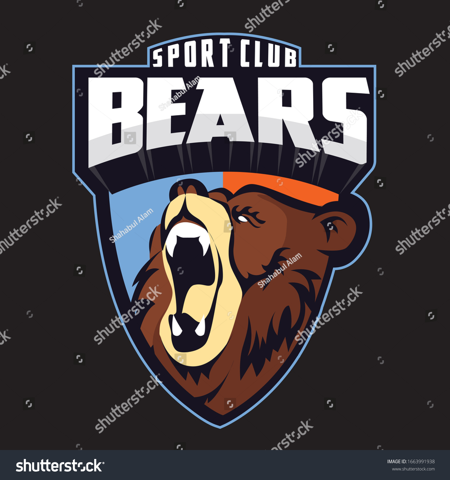 Abstract Mascot Logo Bear Design Template Stock Vector (Royalty Free ...