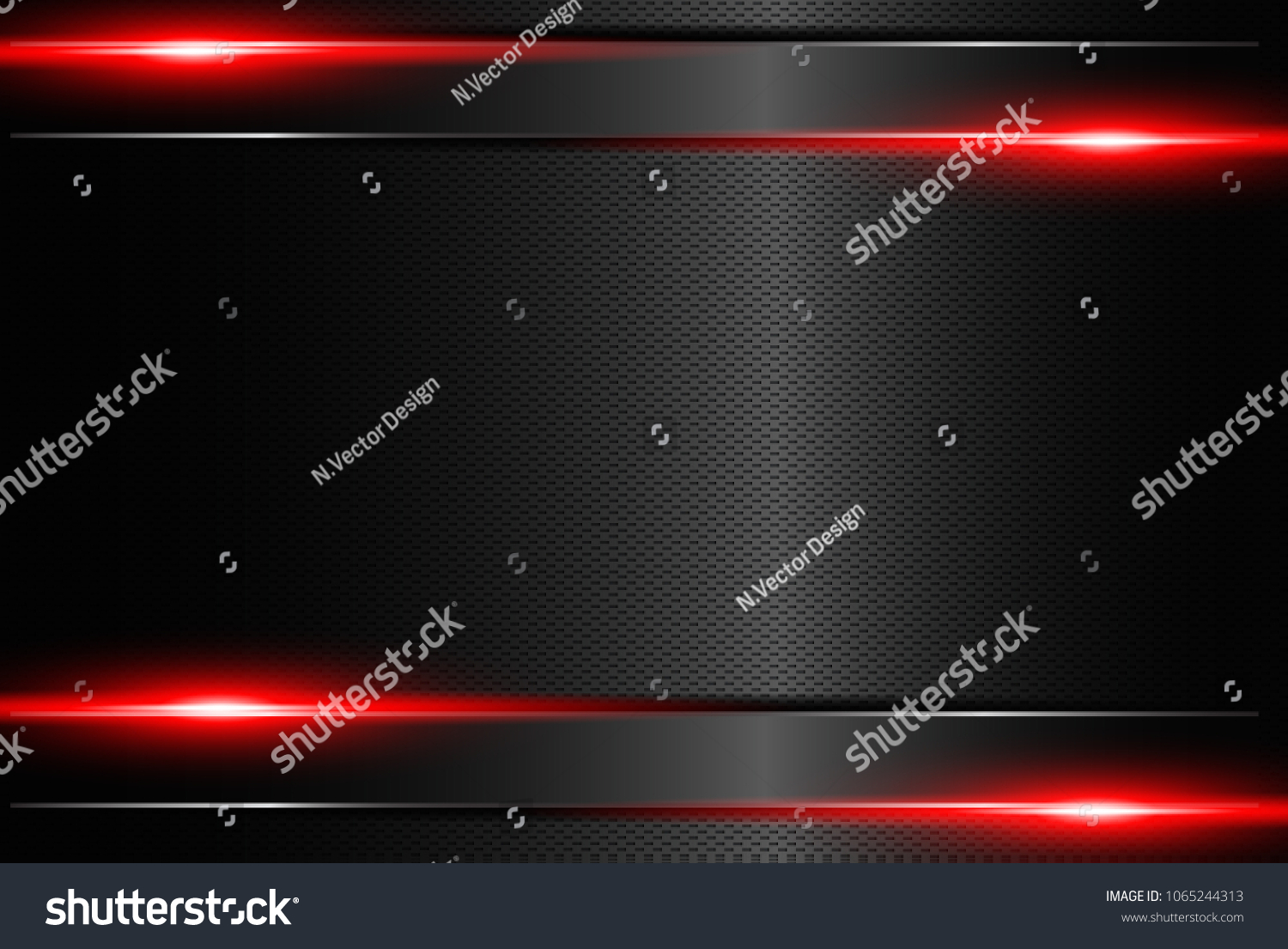 Abstract Metallic Red Black Frame Layout Stock Vector (Royalty Free ...