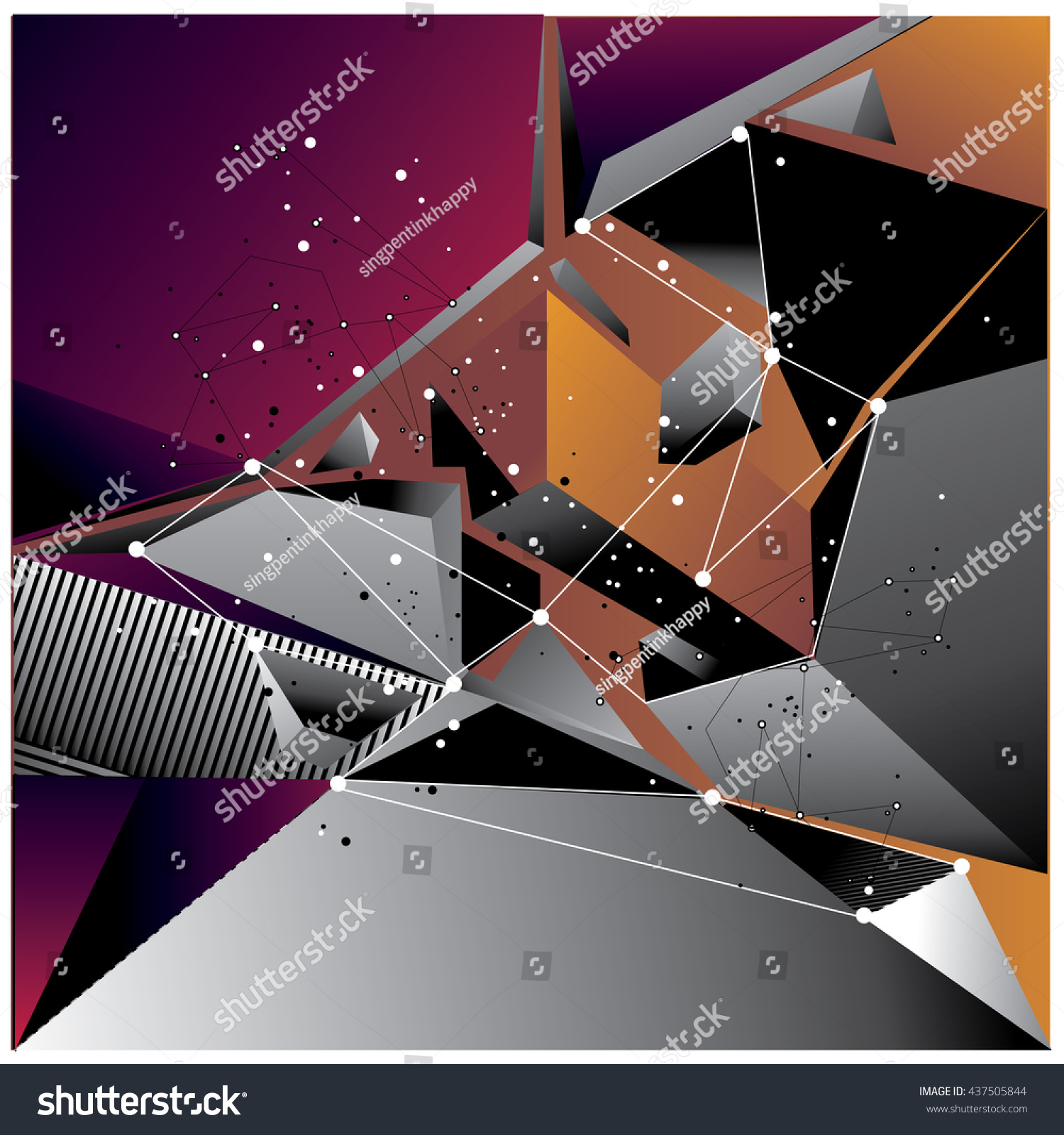 Abstract Modern Triangles Background Pattern Illustration Stock Vector (Royalty Free) 437505844 ...