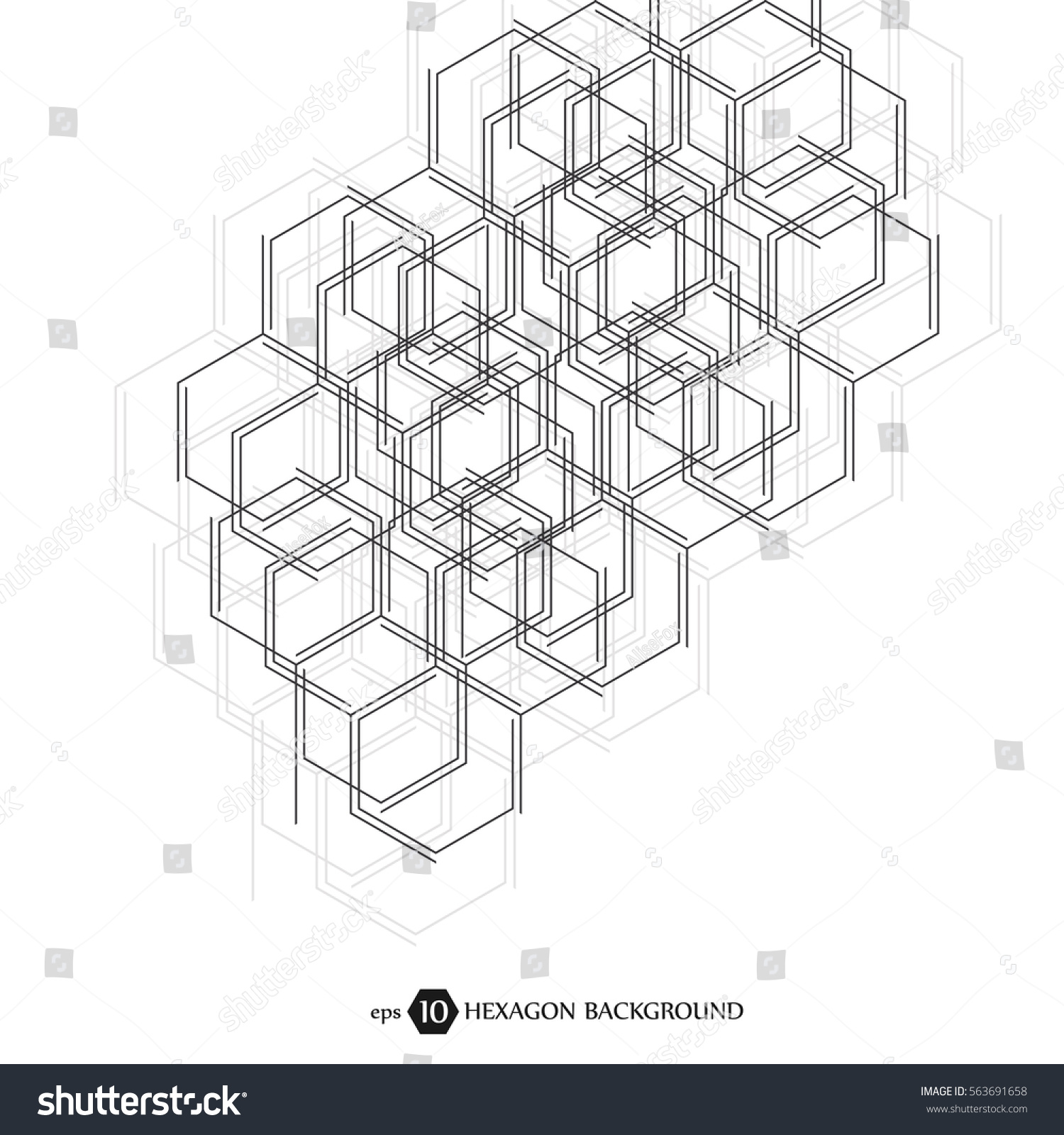 Abstract Molecule Background Hexagonal Chemistry Pattern Stock Vector ...