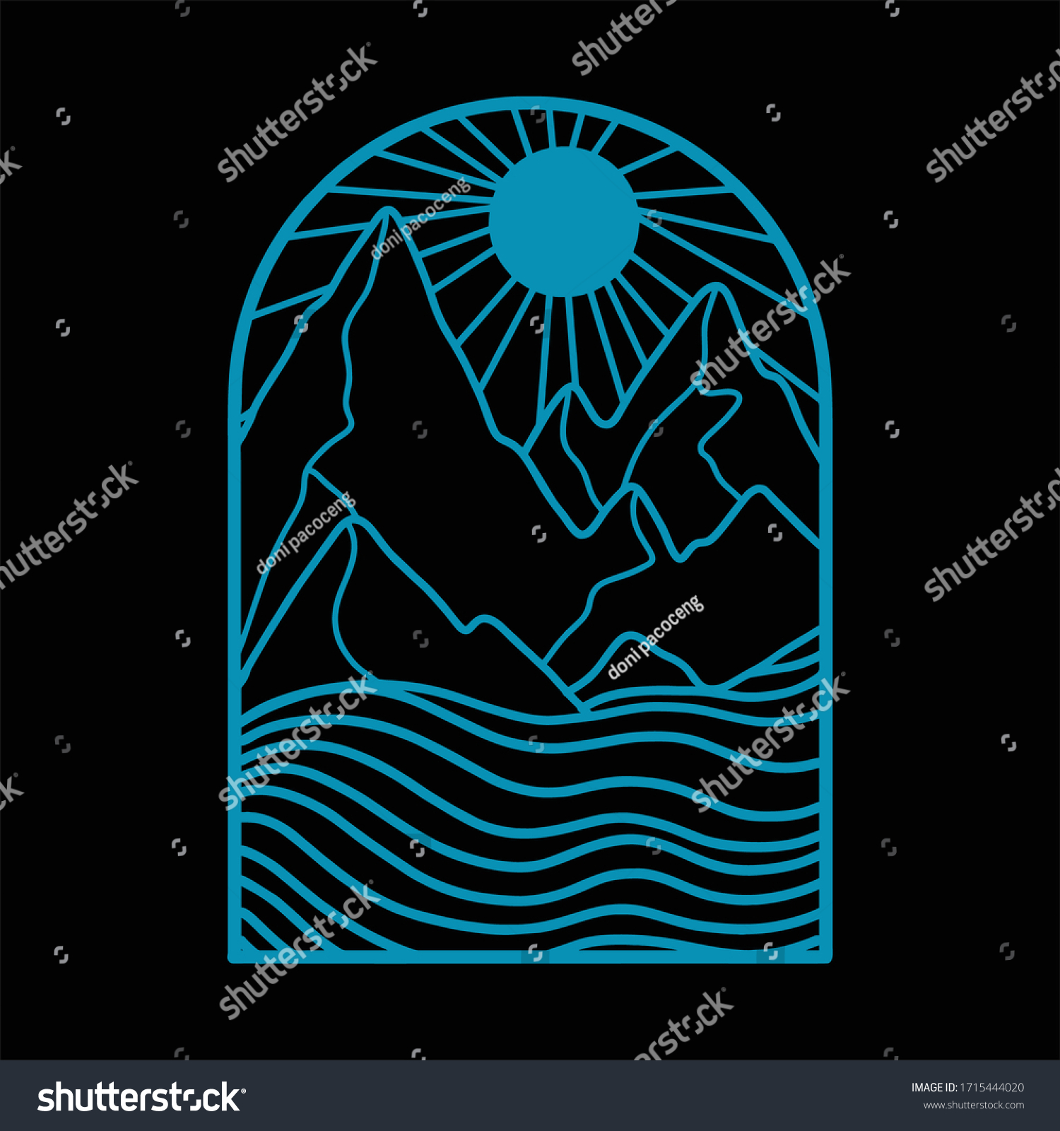 Abstract Mountain Line Art Vector Stock Vector (Royalty Free ...